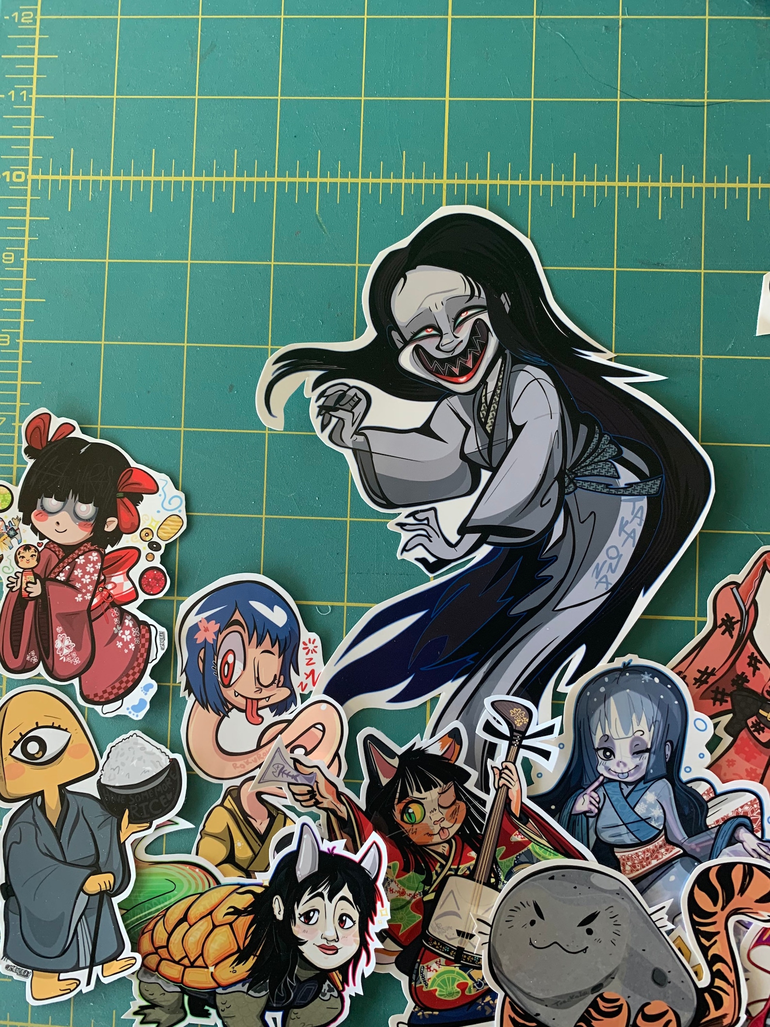 Takaonna - Tall Woman - Peeking Ghost Yokai Sticker. - Etsy