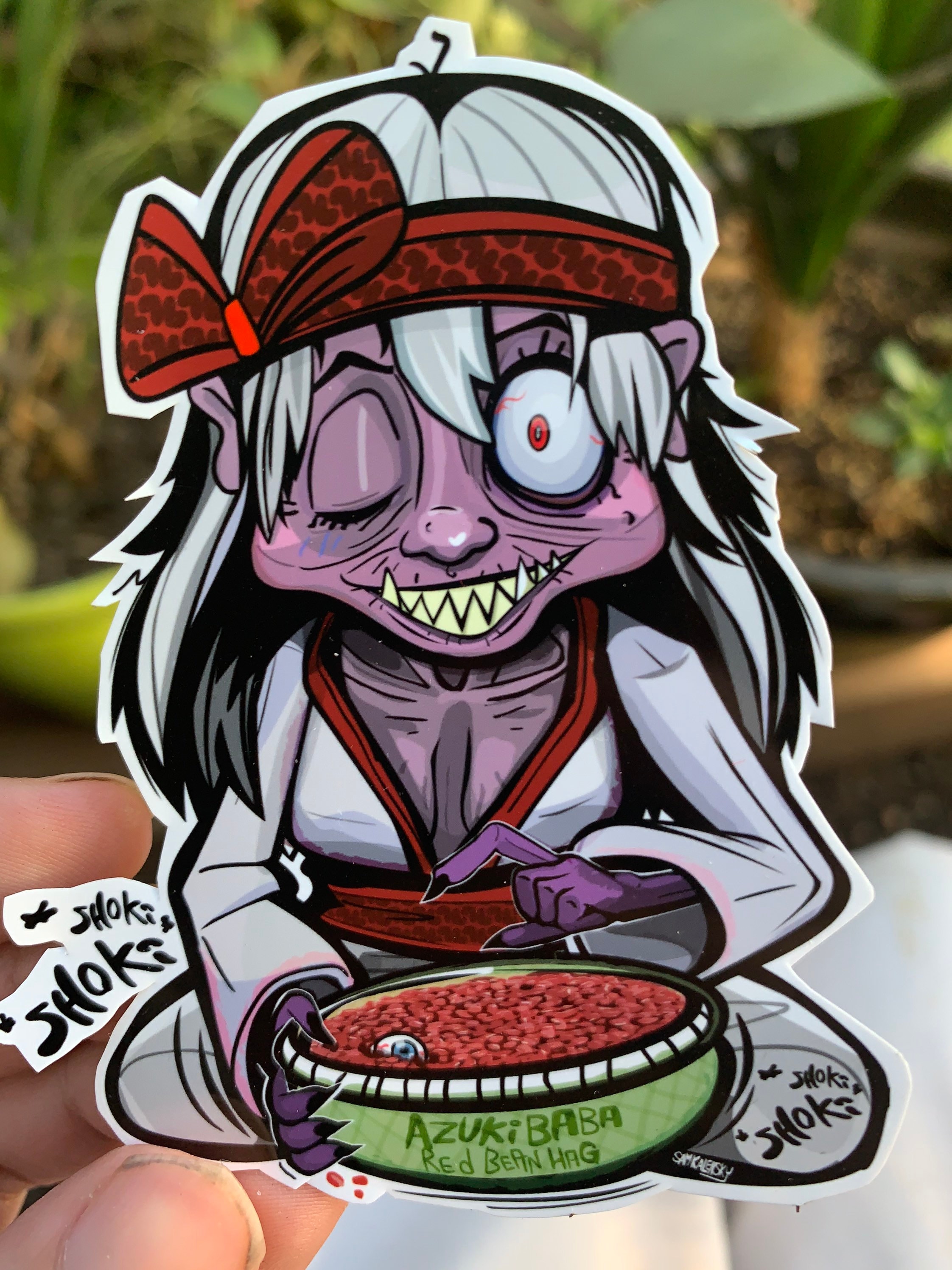 Azuki Baba the Bean Hag Yokai Sticker - Etsy