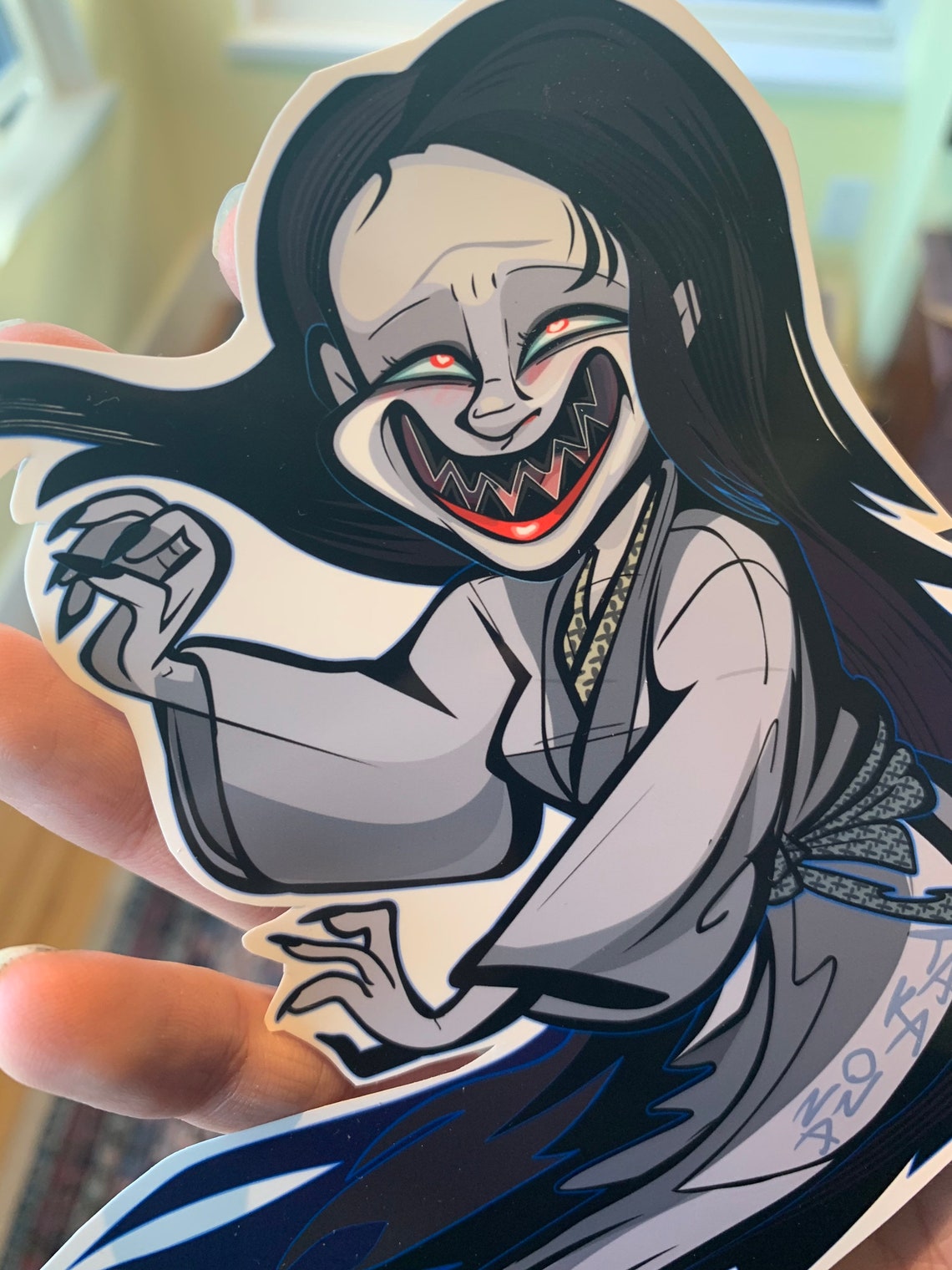 Takaonna - Tall Woman - Peeking Ghost Yokai Sticker. - Etsy Finland