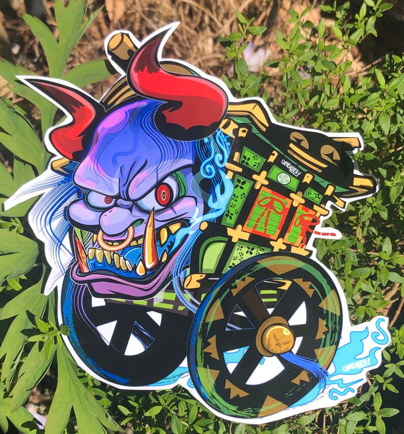 Oboroguruma - Hazy Taxi - Yokai Ox Cart Sticker - Etsy Canada