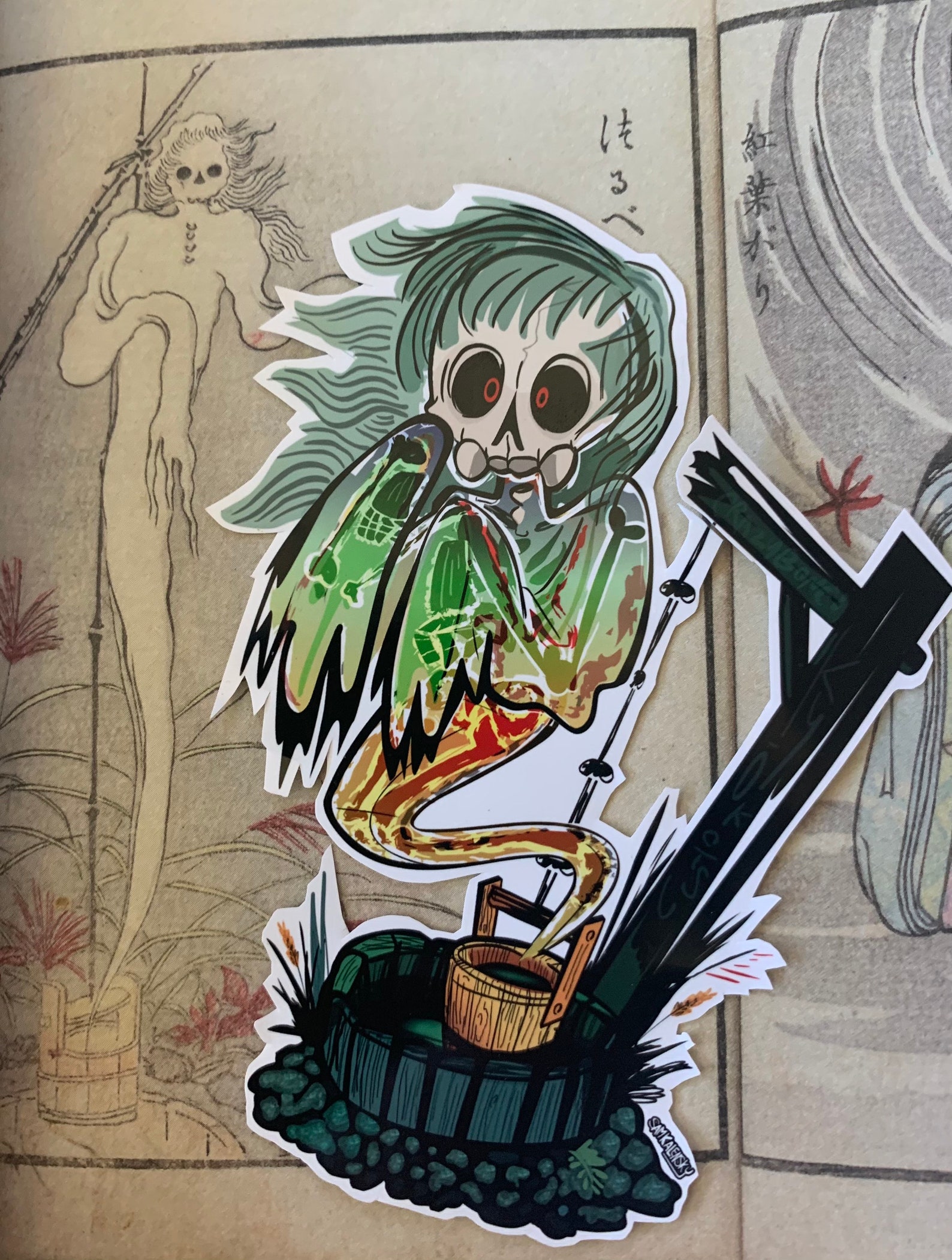 Kyokotsu -crazy Bones Well Ghost - Yokai Sticker - Etsy