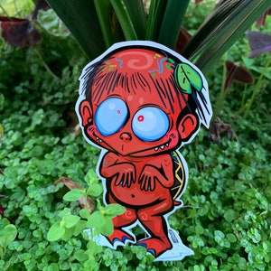 Kawa-akago - Red River Baby - Yokai Sticker - Etsy