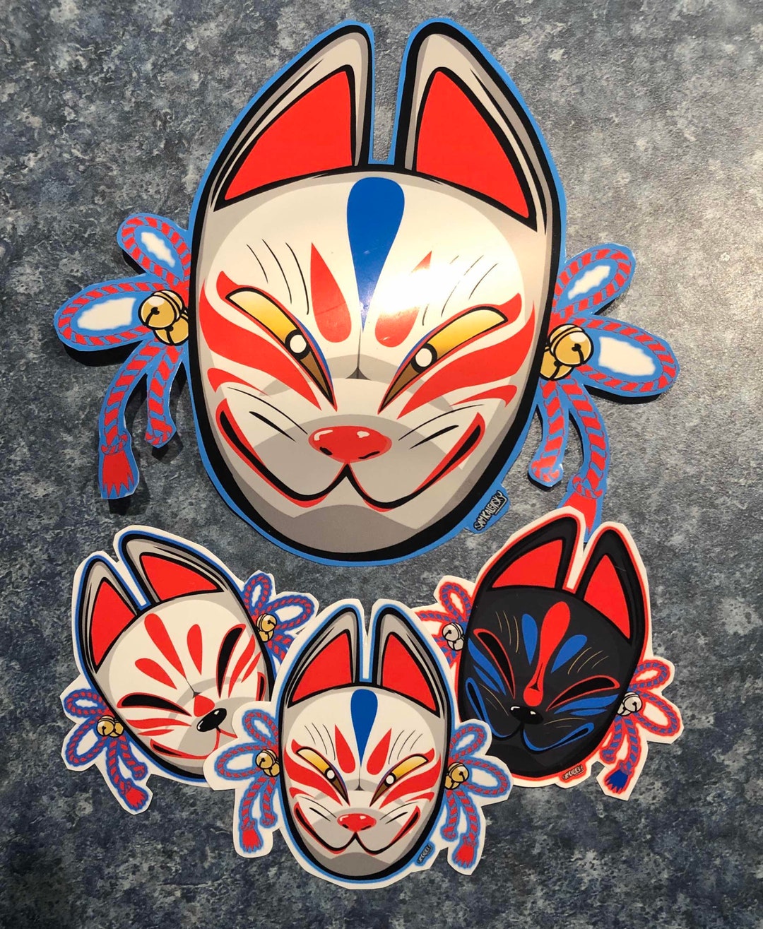 Kitsune Fox - [did You Noh? Mask Stickers] - Etsy