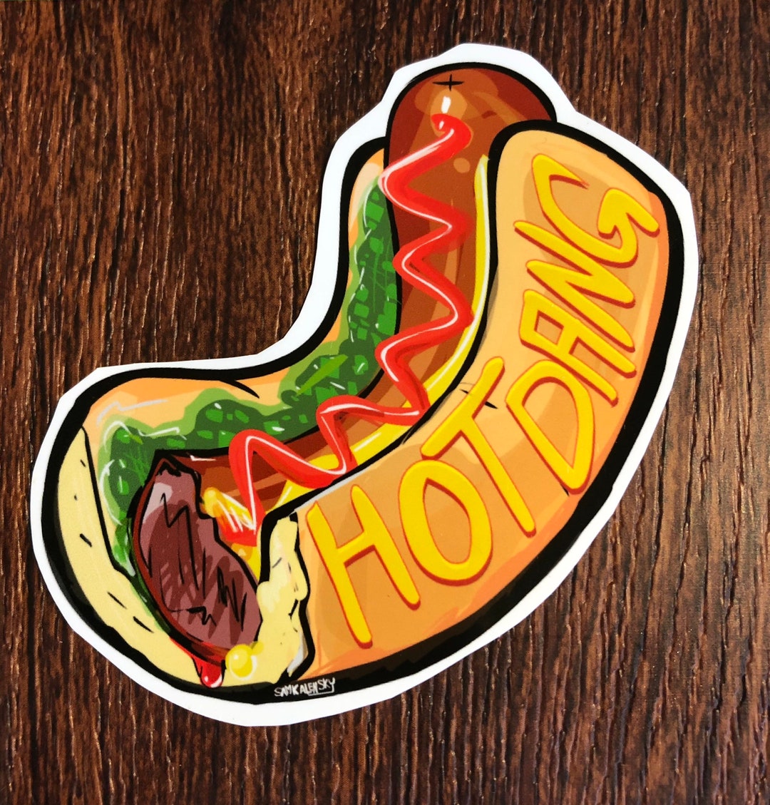Hot Dang Hotdog Stickers - Etsy