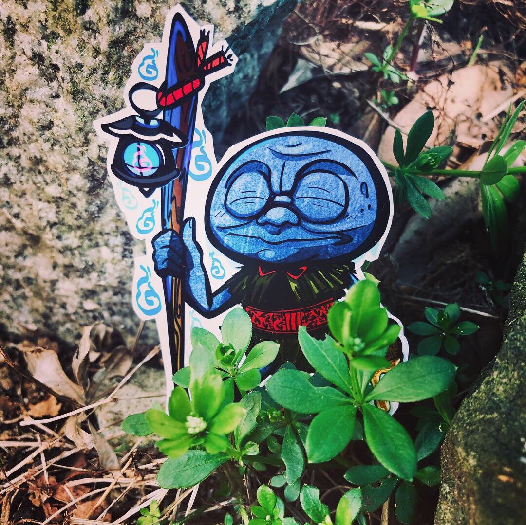 Abura-sumashi - 油すまし - Yokai Sticker - Etsy