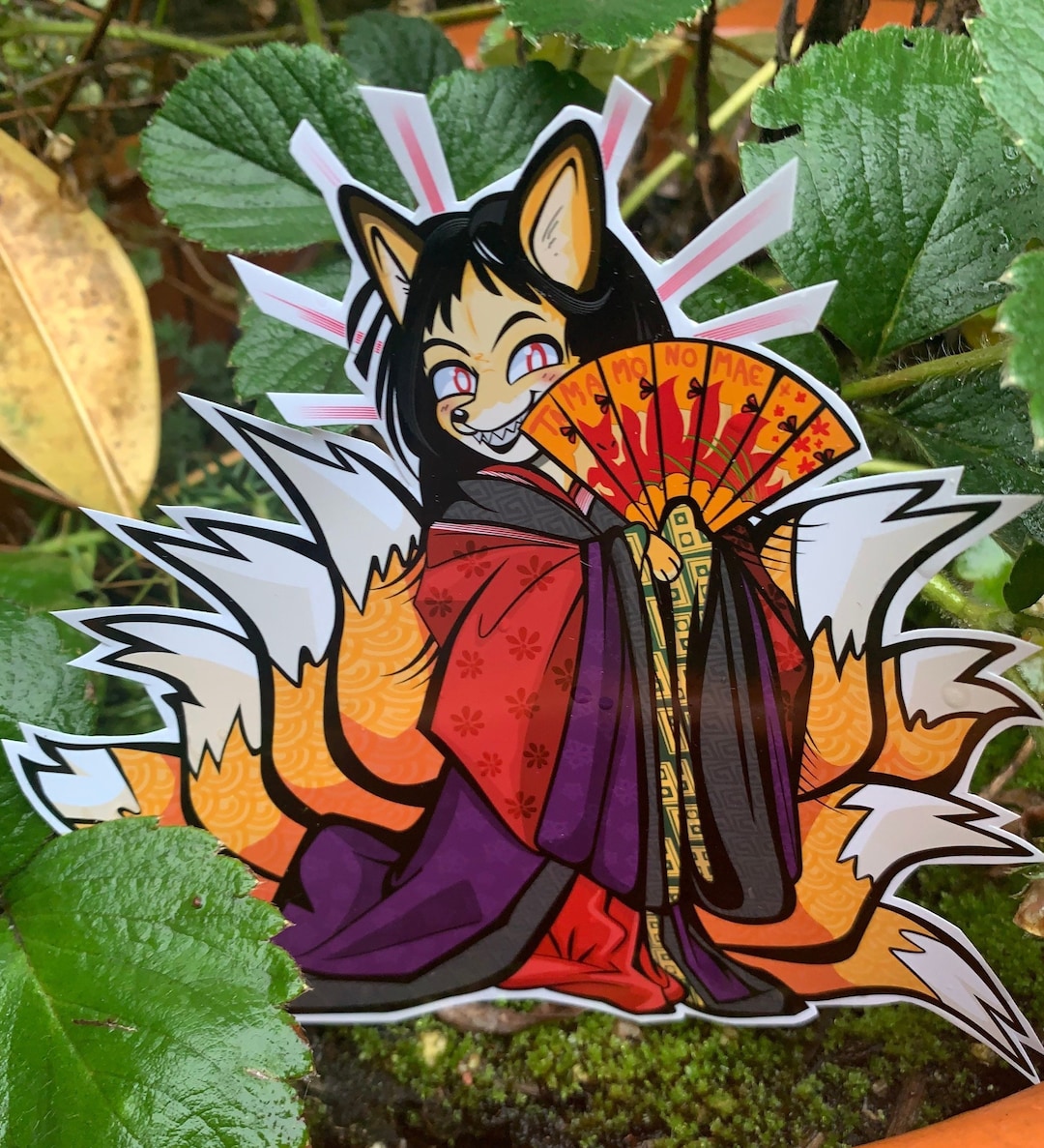 Tamamo-no-mae - 玉藻前 - [yokai] - Kitsune Sticker - Etsy
