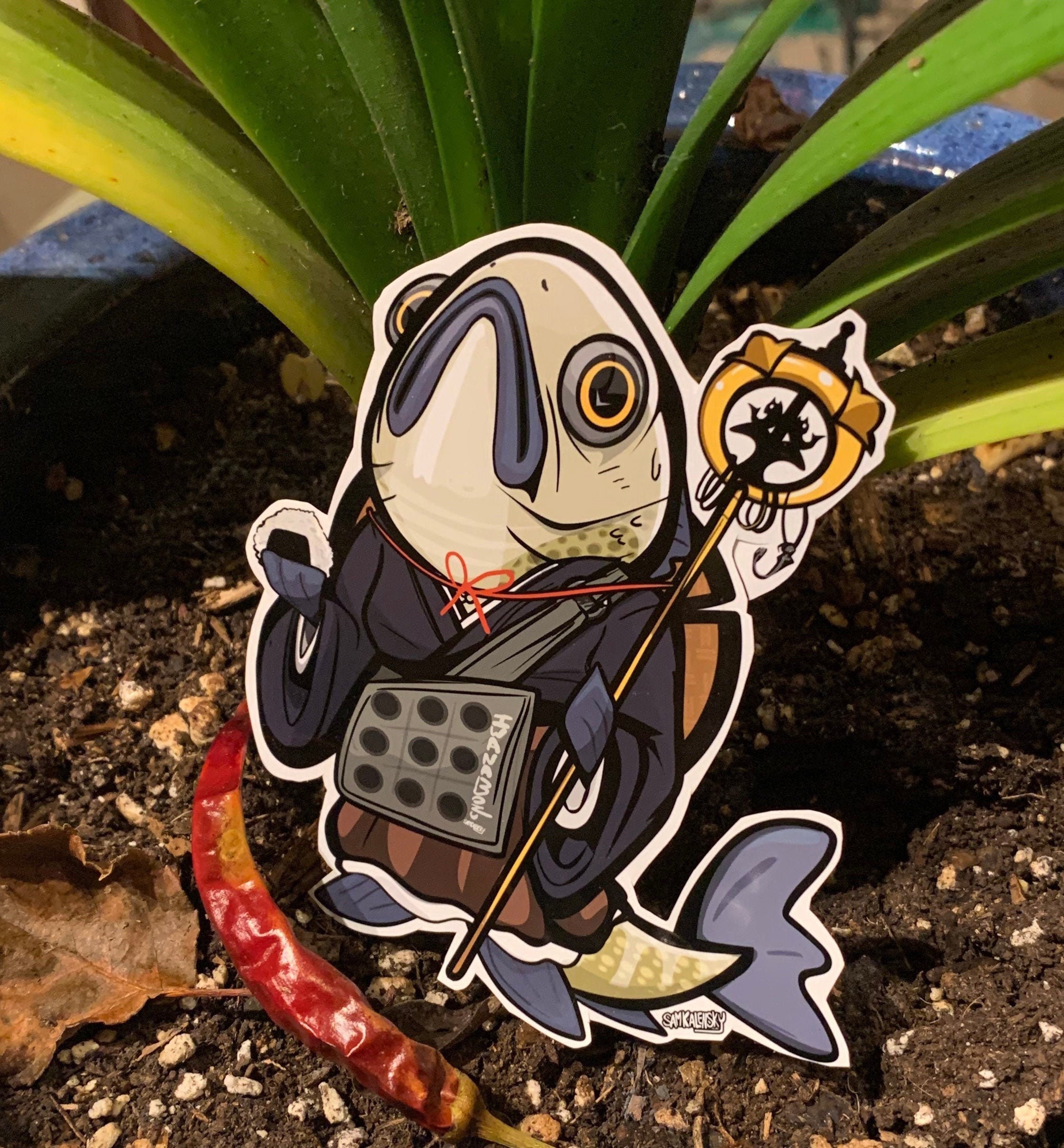 Iwana Bozu - Fish Monk - Yokai Artsticker - Etsy Canada