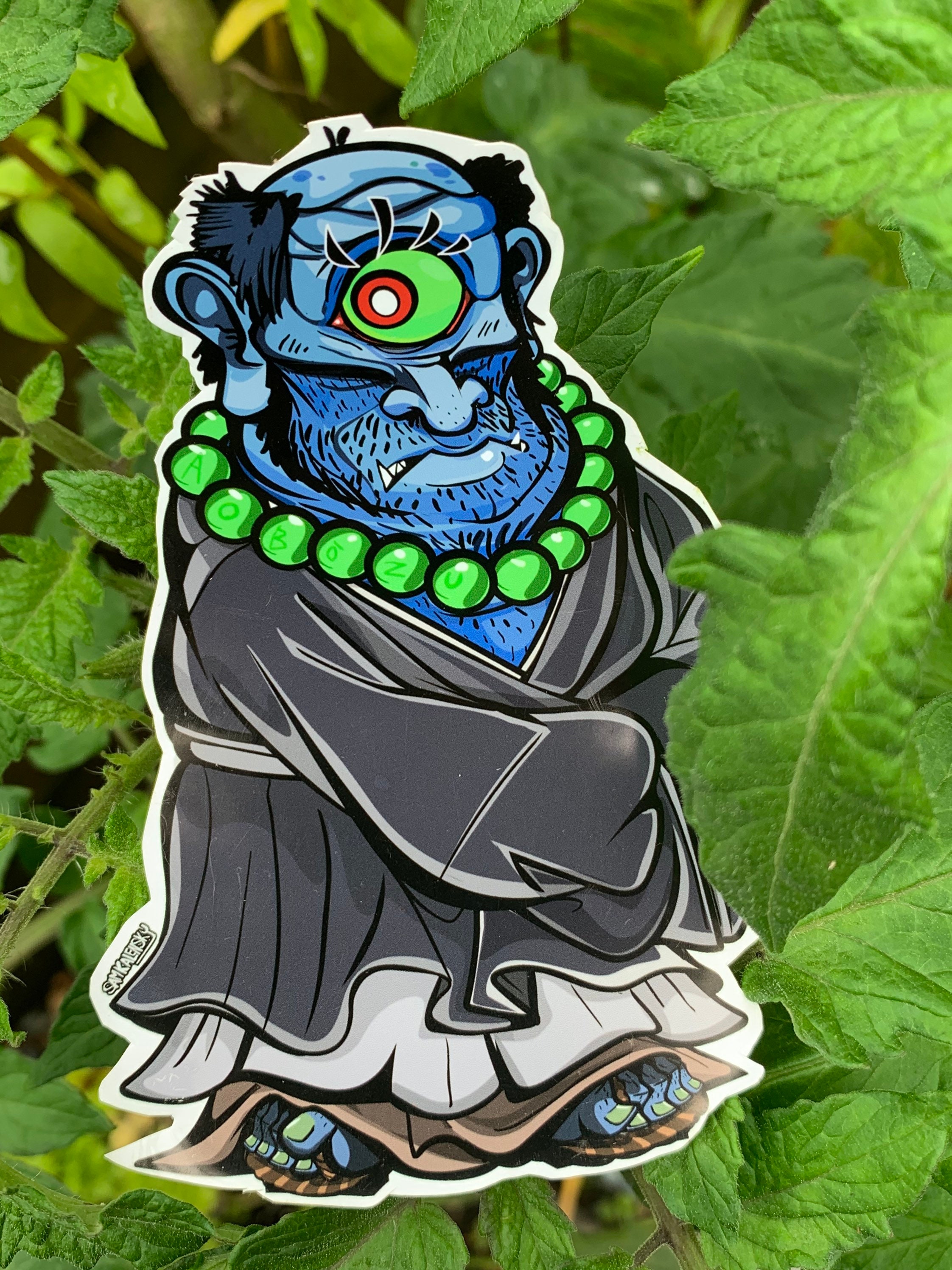 Ao Bozu - Blue Monk - Cyclops Yokai Sticker - Etsy Canada