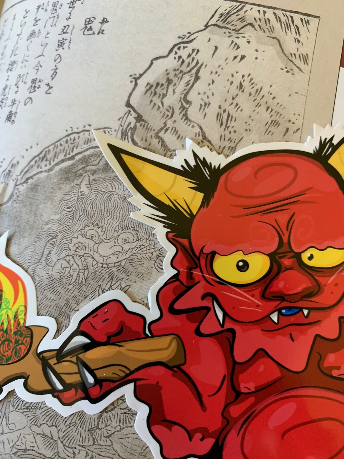 Smoking Oni Demonio pegatina yokai - Etsy España