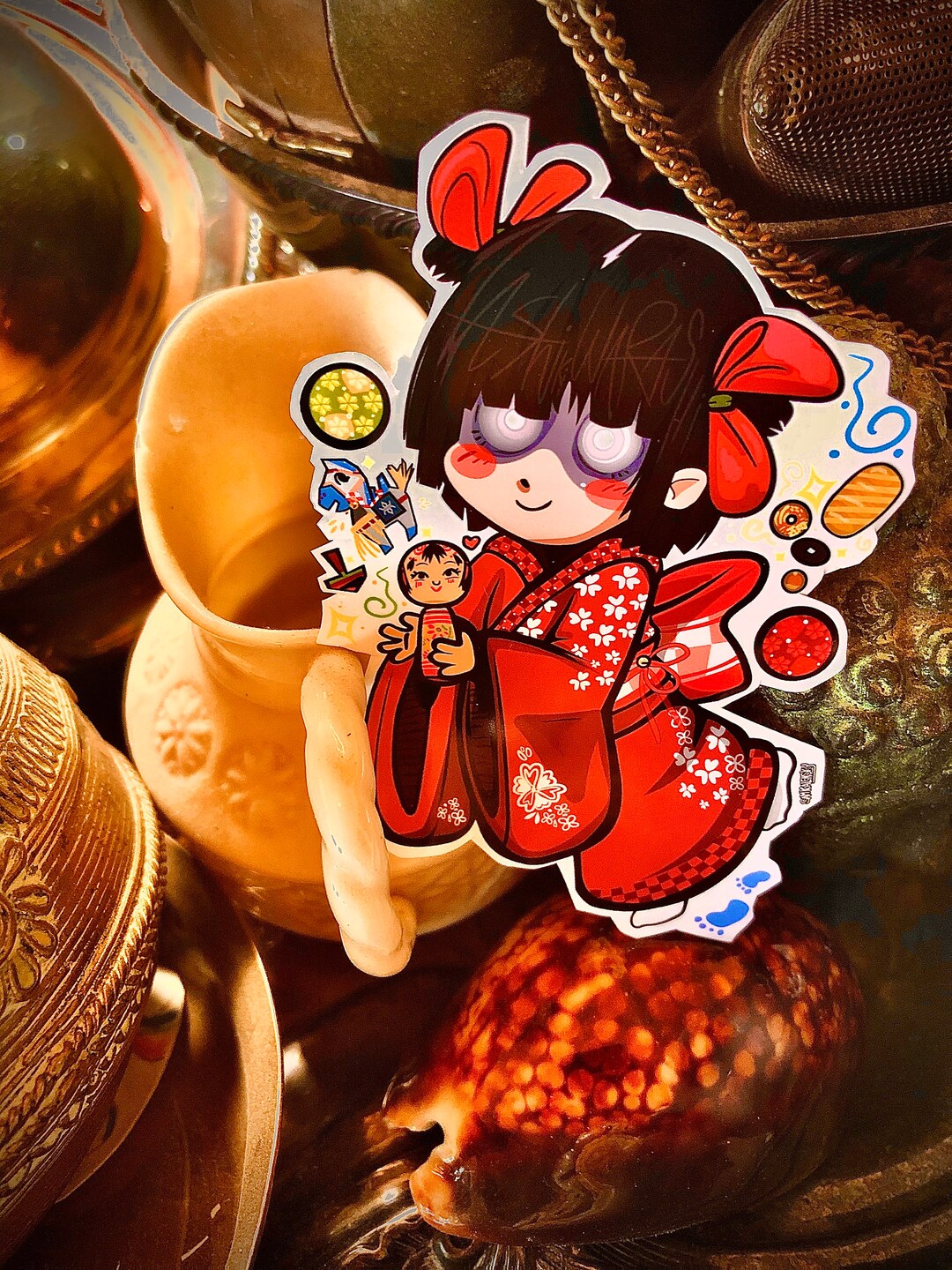 Zashiki Warashi Lucky Youkai Ghost Sticker - Etsy Canada