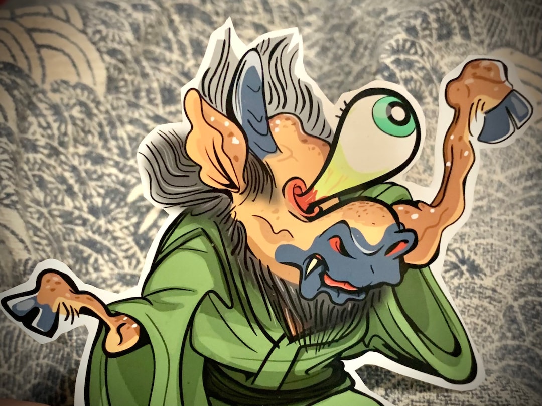 Mumashika - Fool - Yokai Sticker - Etsy