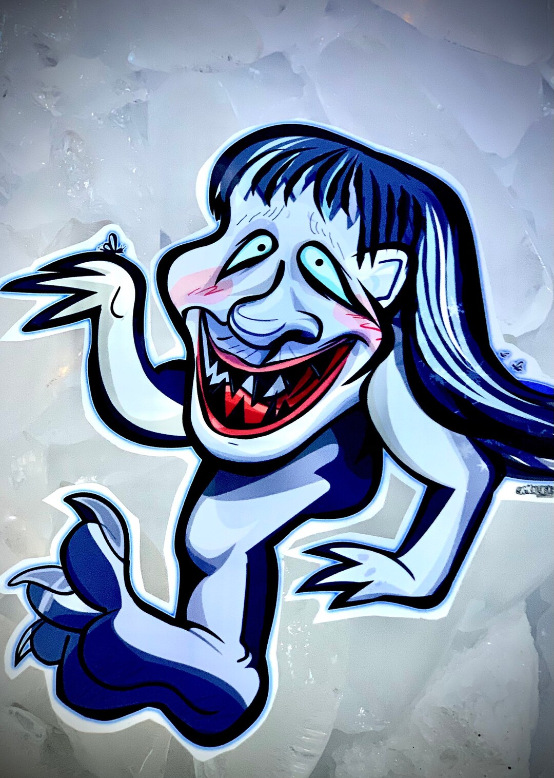 Yukinba the Snow Crone - Yokai Art Sticker - Etsy Canada