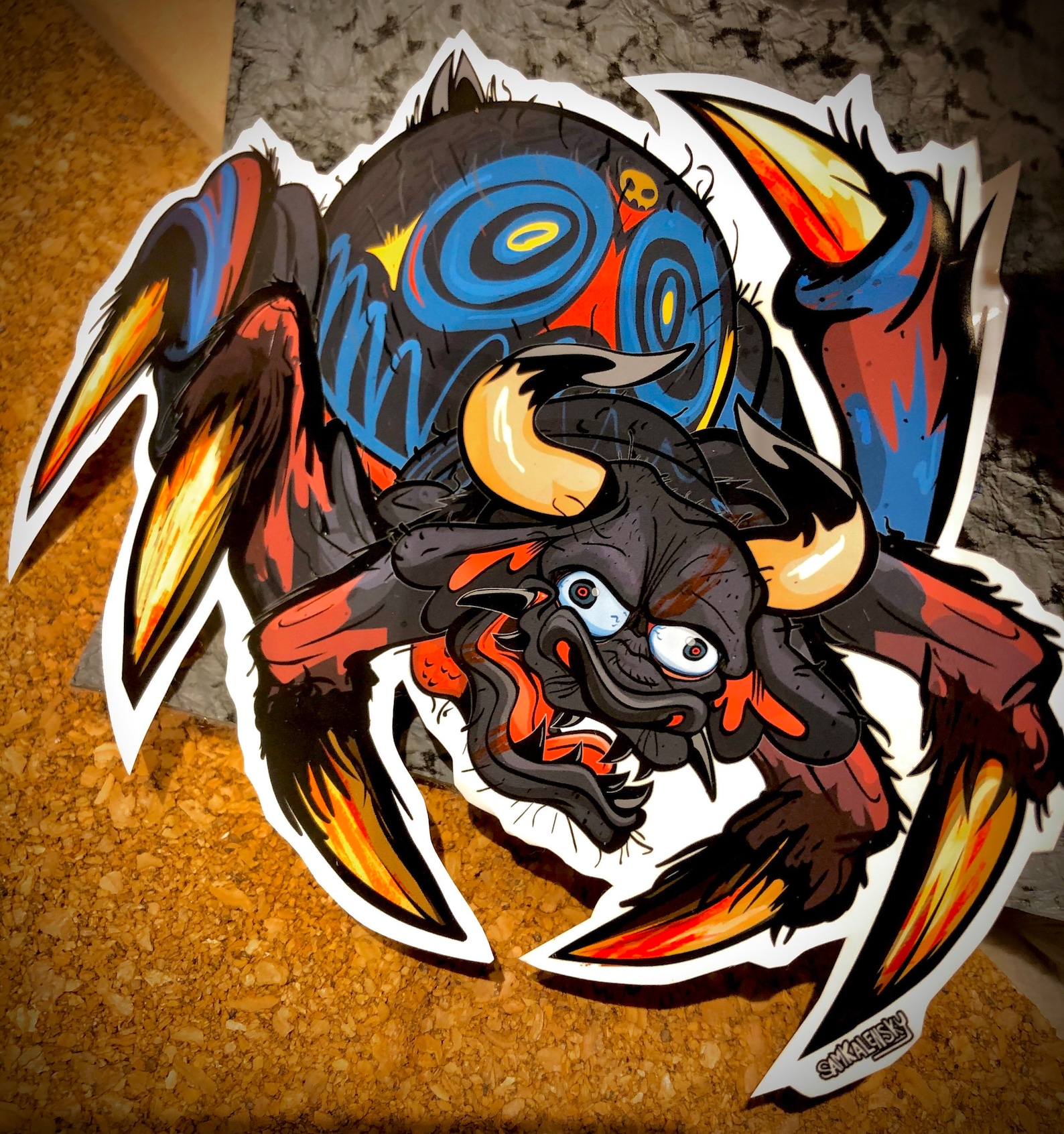 Gyuki Ushioni Yokai Sticker | Etsy Canada