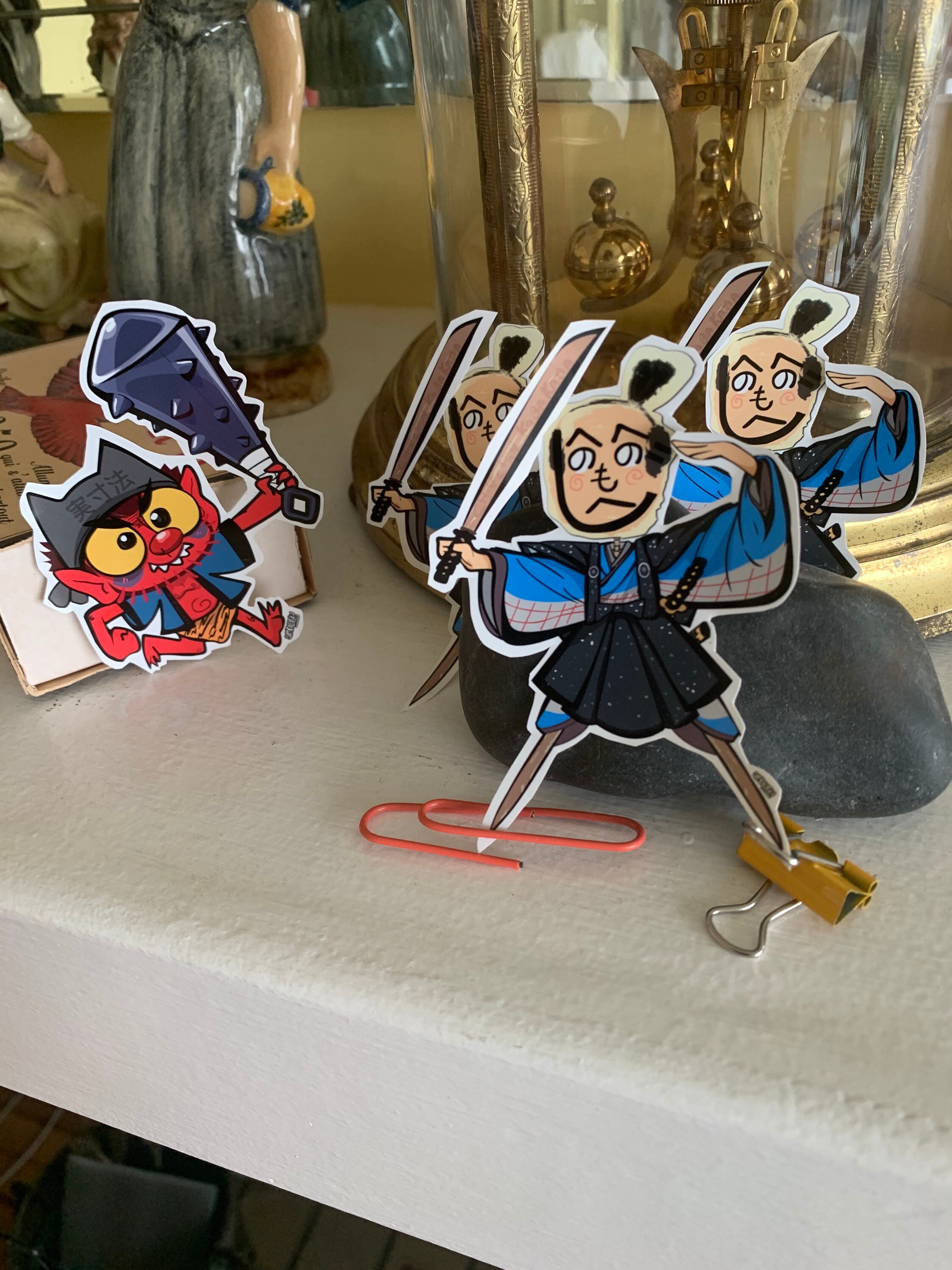 Chin Chin Kobakama - Toothpick Warriors Samurai - Yokai Art Stickers ...