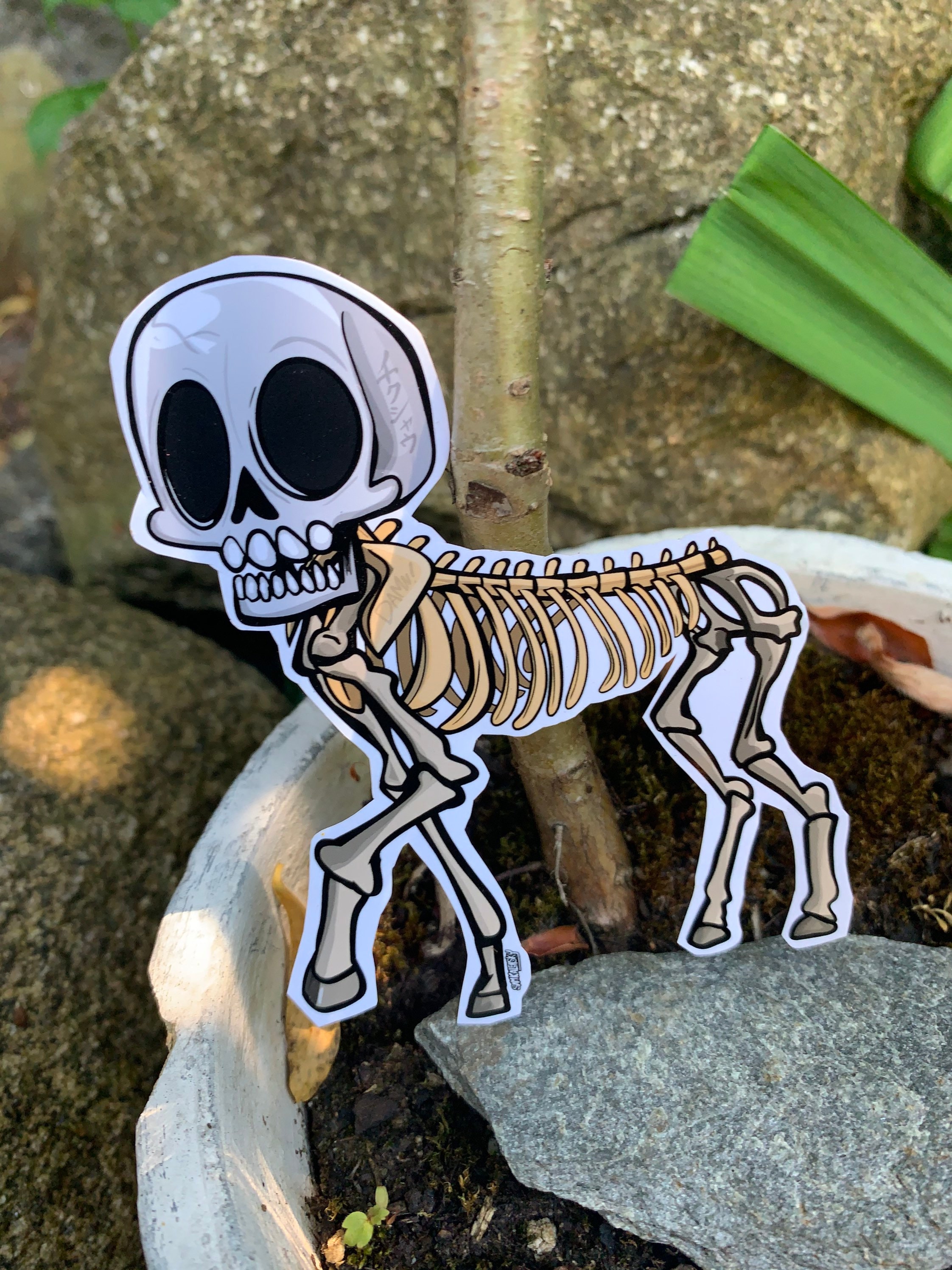 Chikushou チクシャウ Skeleton Deer Yokai Sticker - Etsy