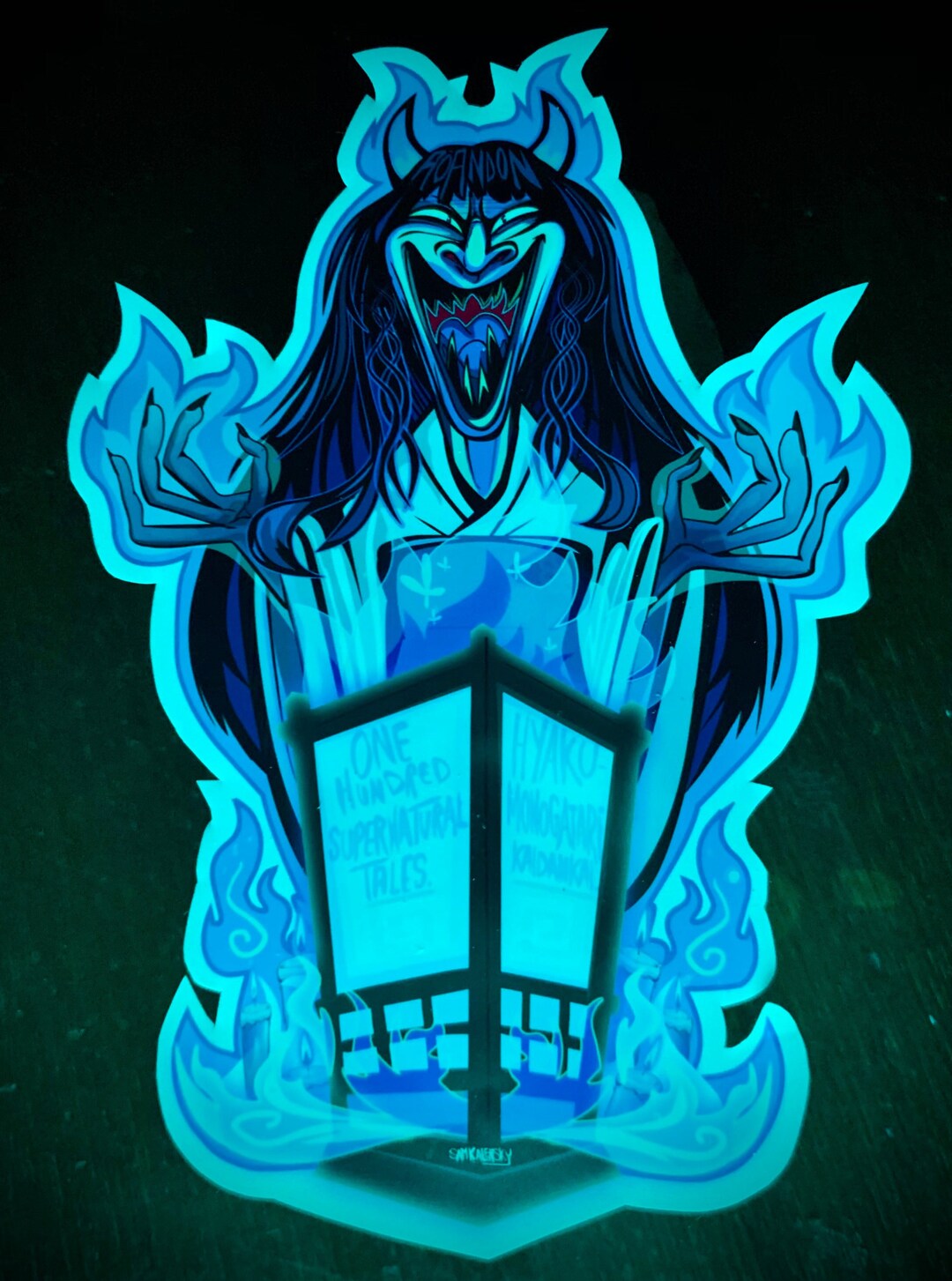 Aoandon - the 100th Ghost of Hyakumonogatari - Yokai Sticker - Etsy