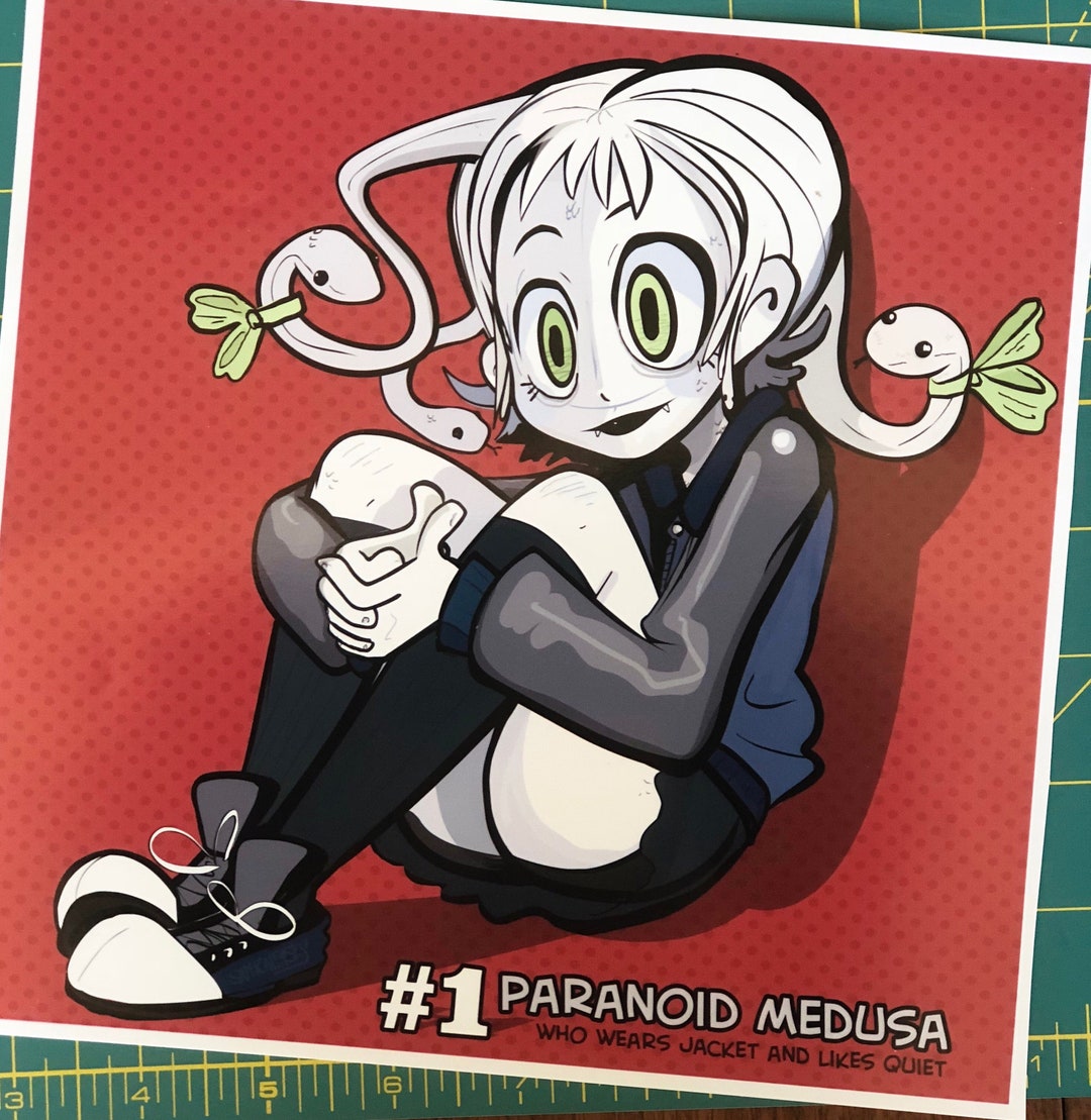 Artprint Paranoid Medusa Girl Monster Girl - Etsy