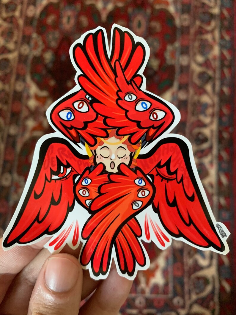 Seraphim the Burning Ones Angel Sticker | Etsy
