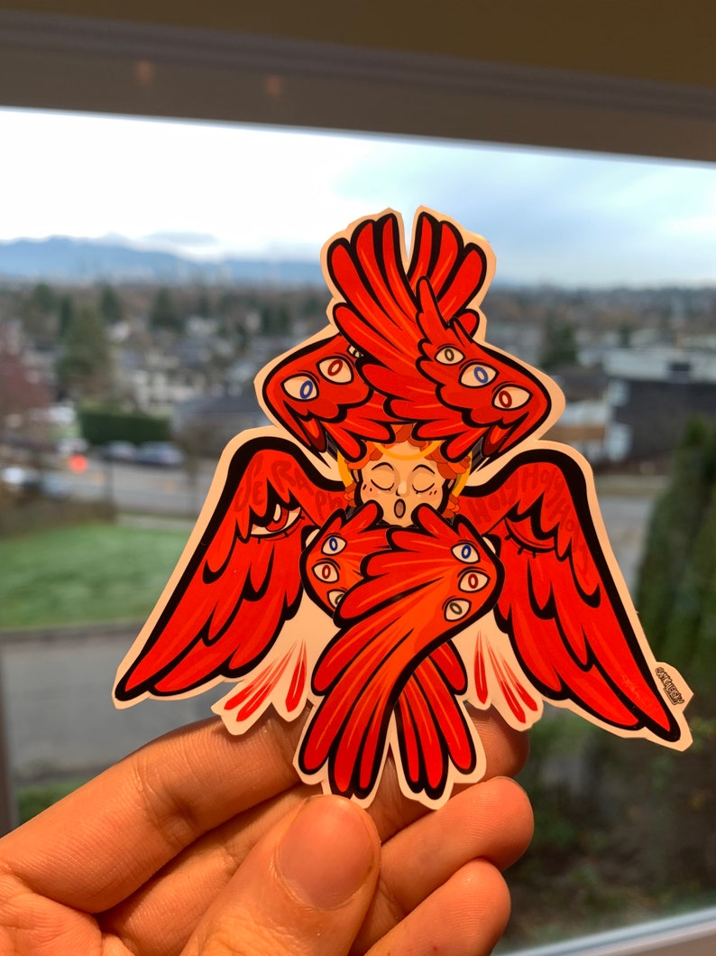 Seraphim the Burning Ones Angel Sticker | Etsy