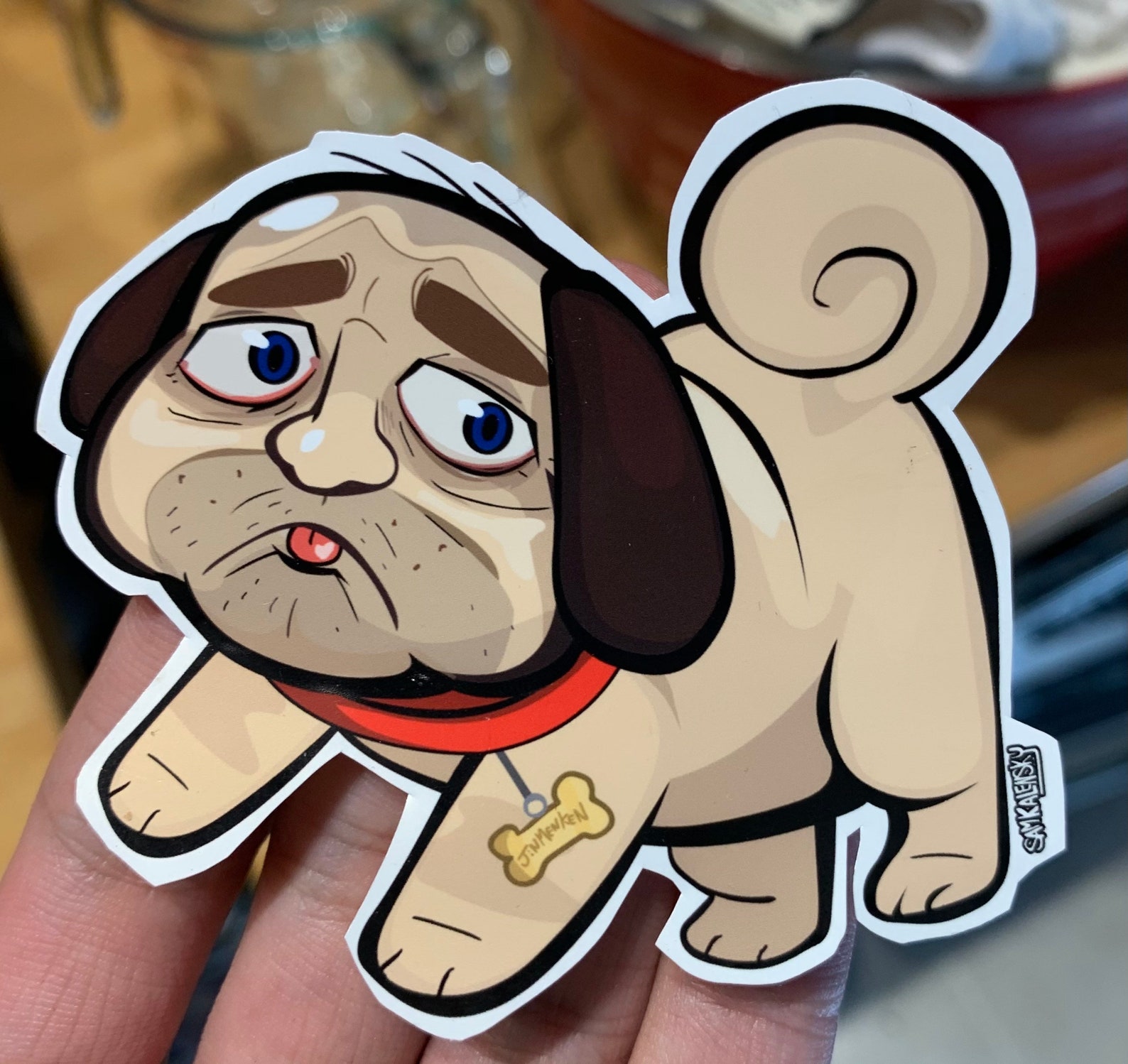 Jinmenken - chien face à l’homme - Yokai Urban Legend autocollant ...