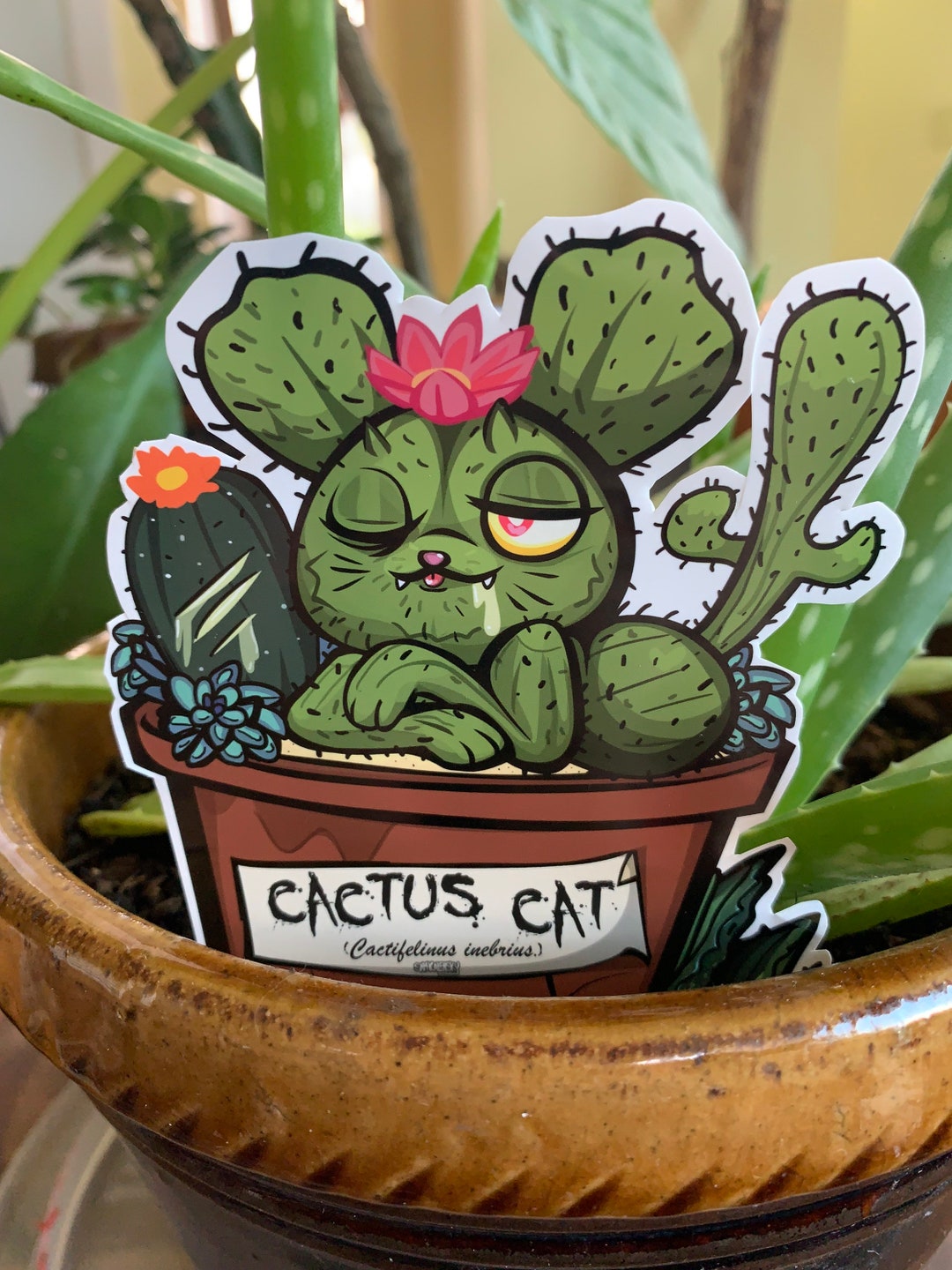 Cactus Cat - [fearsome Critters] - Cryptid Sticker - Etsy