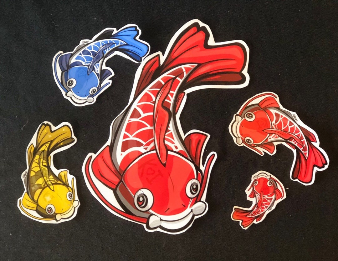 Koi Fish Stickers - Etsy