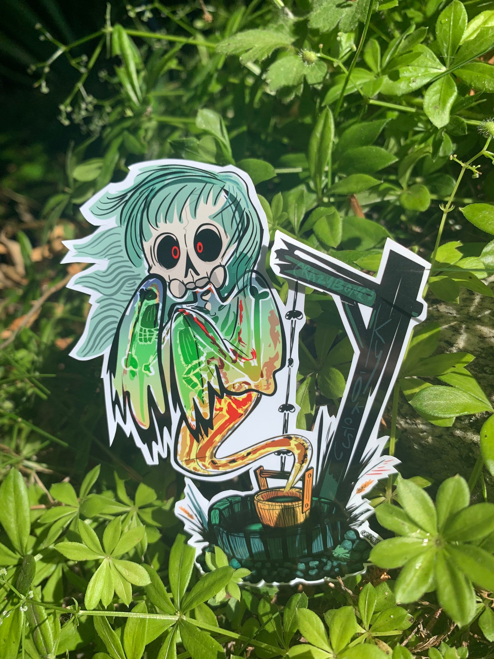 Kyokotsu -crazy Bones Well Ghost - Yokai Sticker - Etsy