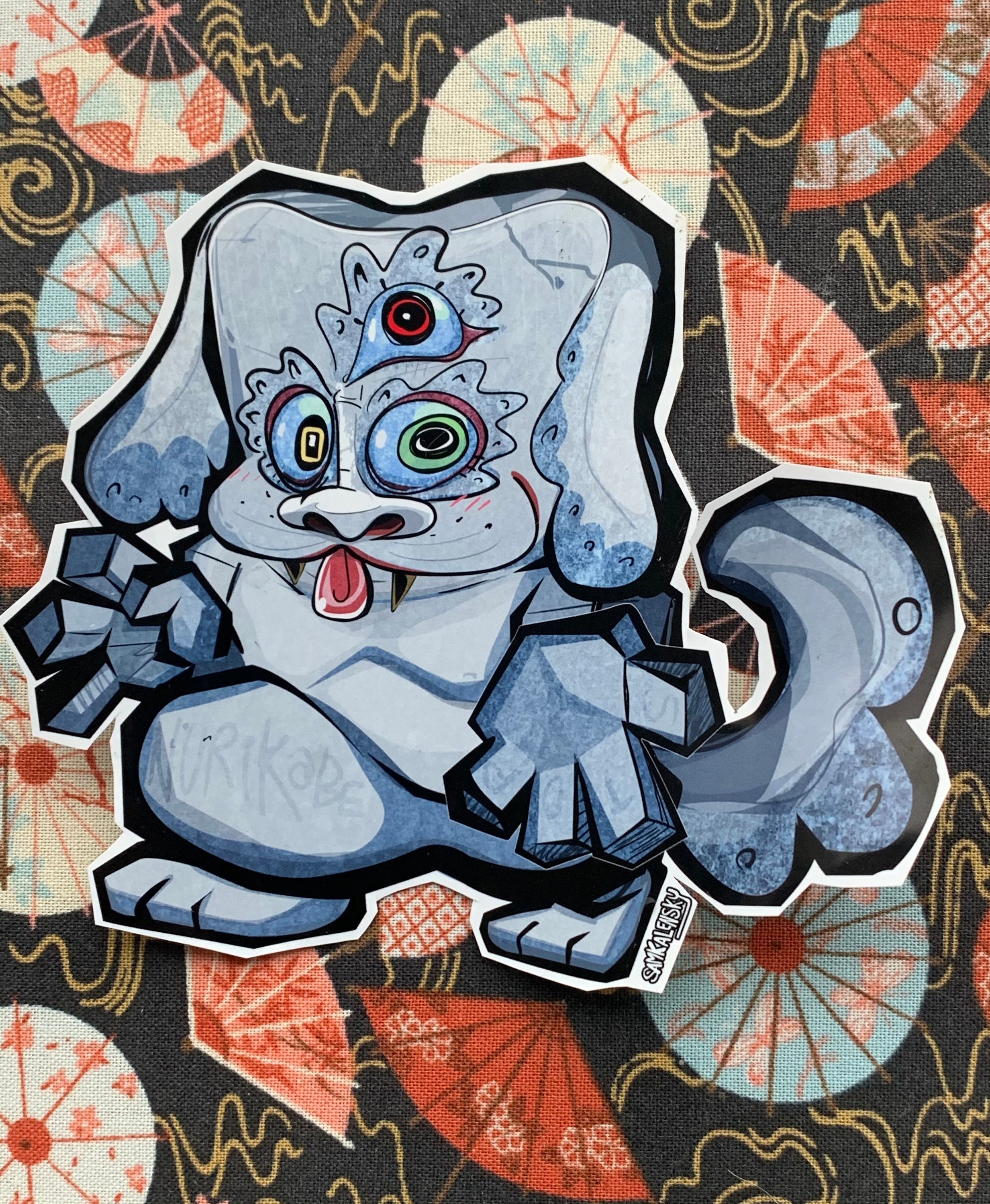 Nurikabe the Wall Yōkai Stickers | Etsy