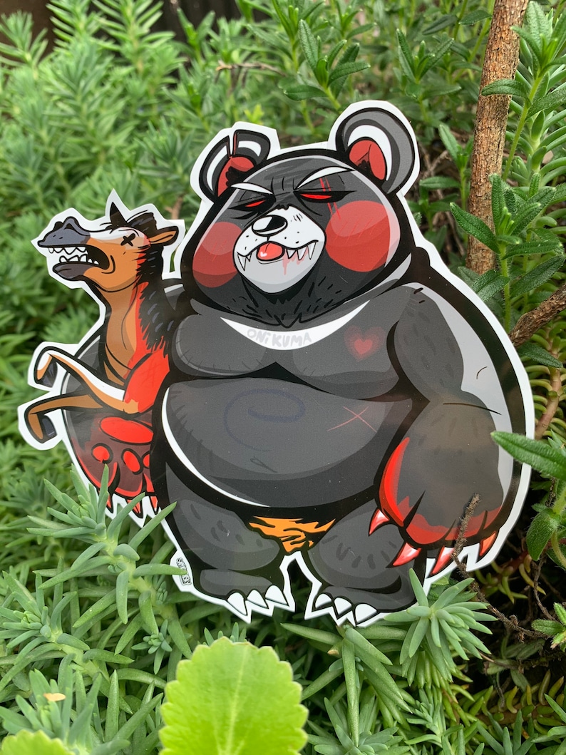 Onikuma - Demon Bear - Yokai Sticker - Etsy