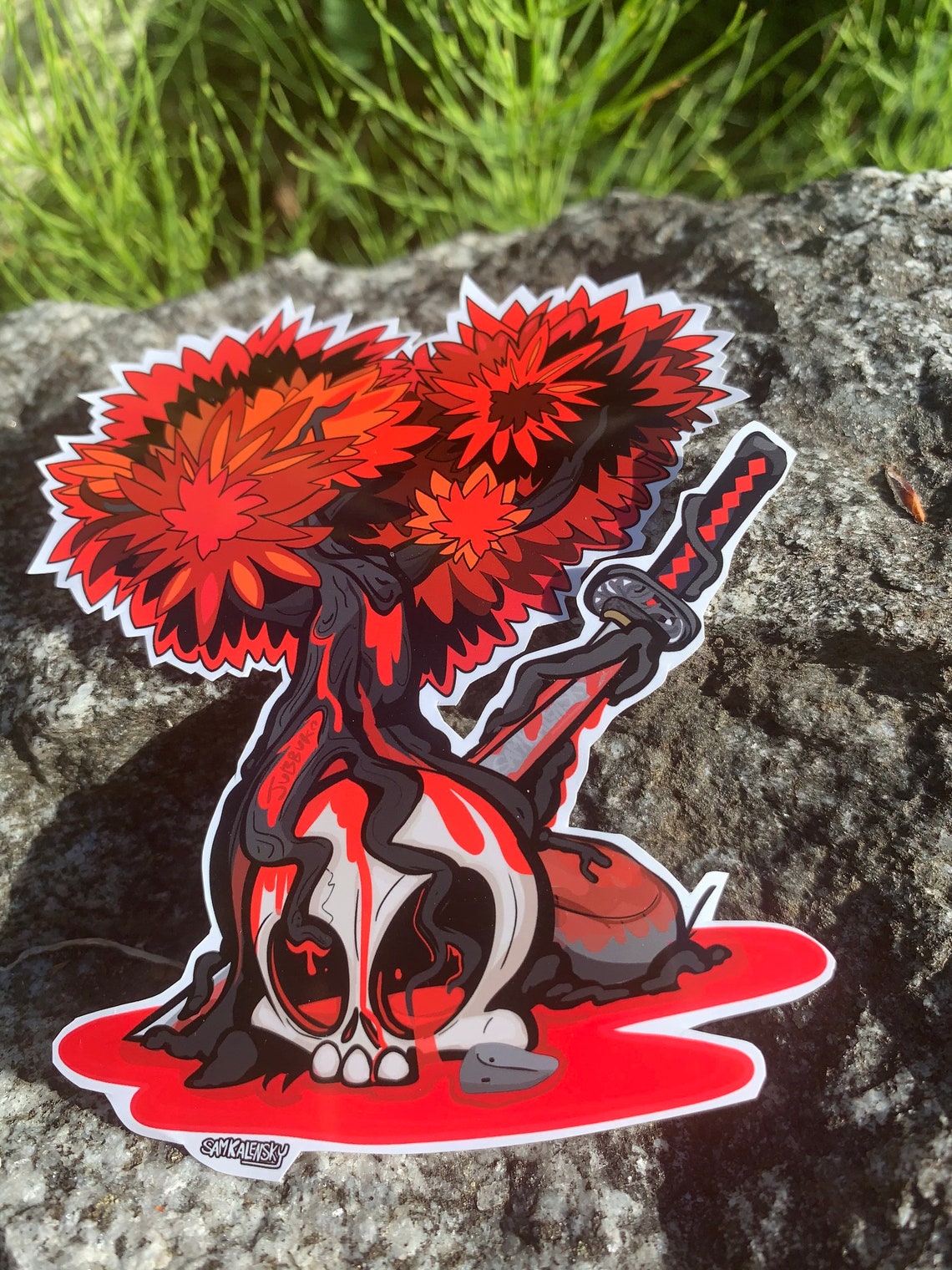 Jubokko blood sucking tree Yōkai bonsai sticker | Etsy