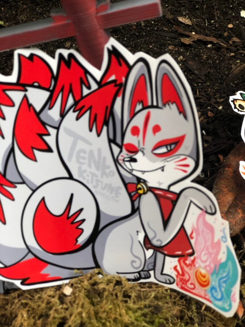 Inari Kitsune - Yokai Sticker - Tenko Fox - Etsy Canada
