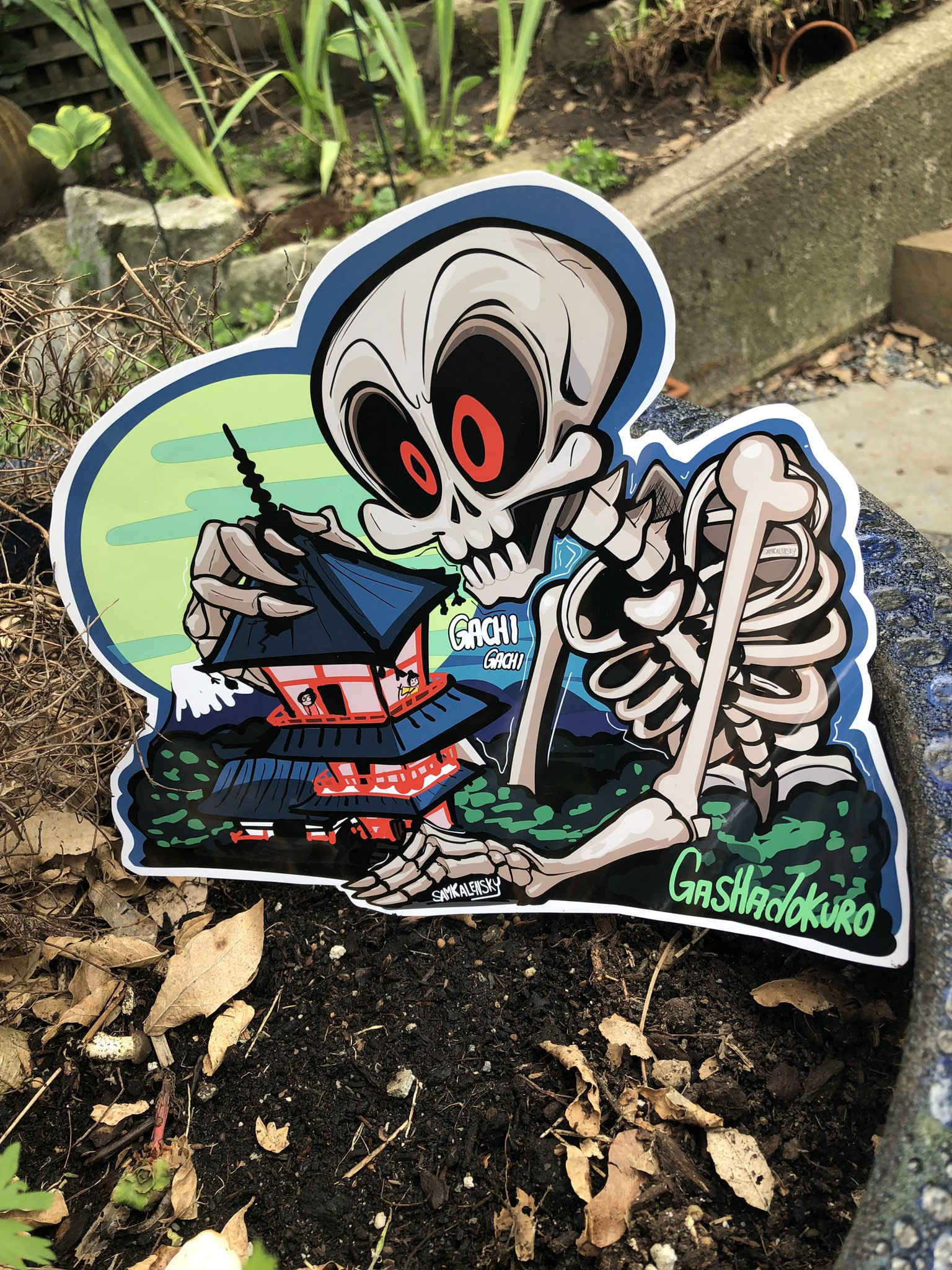 Gashadokuro Giant Skeleton Yokai Sticker | Etsy