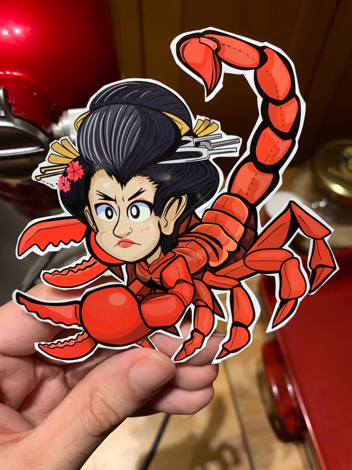 Chikuri Geisha Scorpion Yokai Sticker. | Etsy