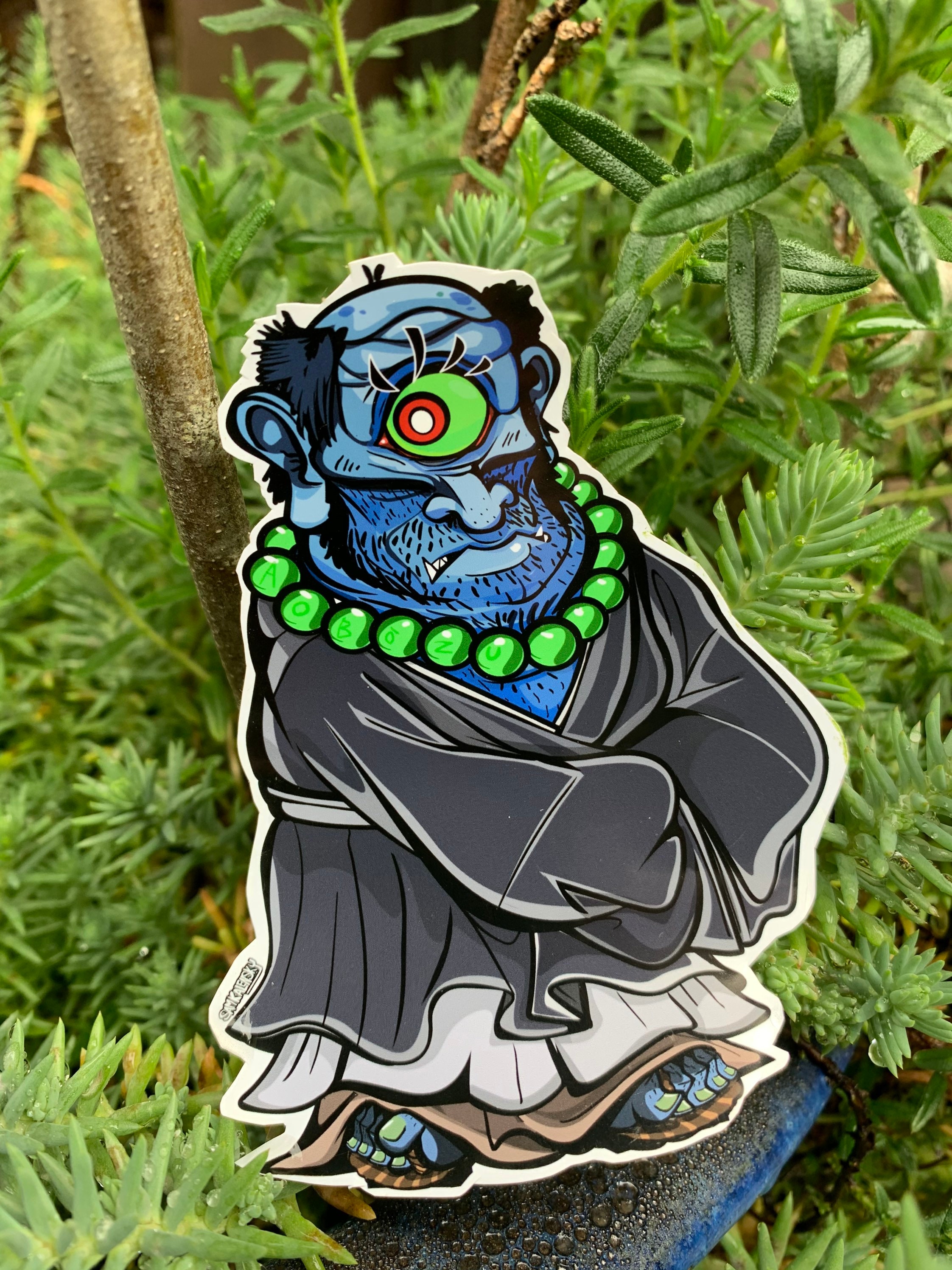 Ao Bozu - Blue Monk - Cyclops Yokai Sticker - Etsy Canada