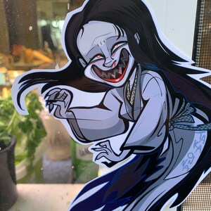 Takaonna - Tall Woman - Peeking Ghost Yokai Sticker. - Etsy