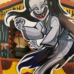 Takaonna - Tall Woman - Peeking Ghost Yokai Sticker. - Etsy