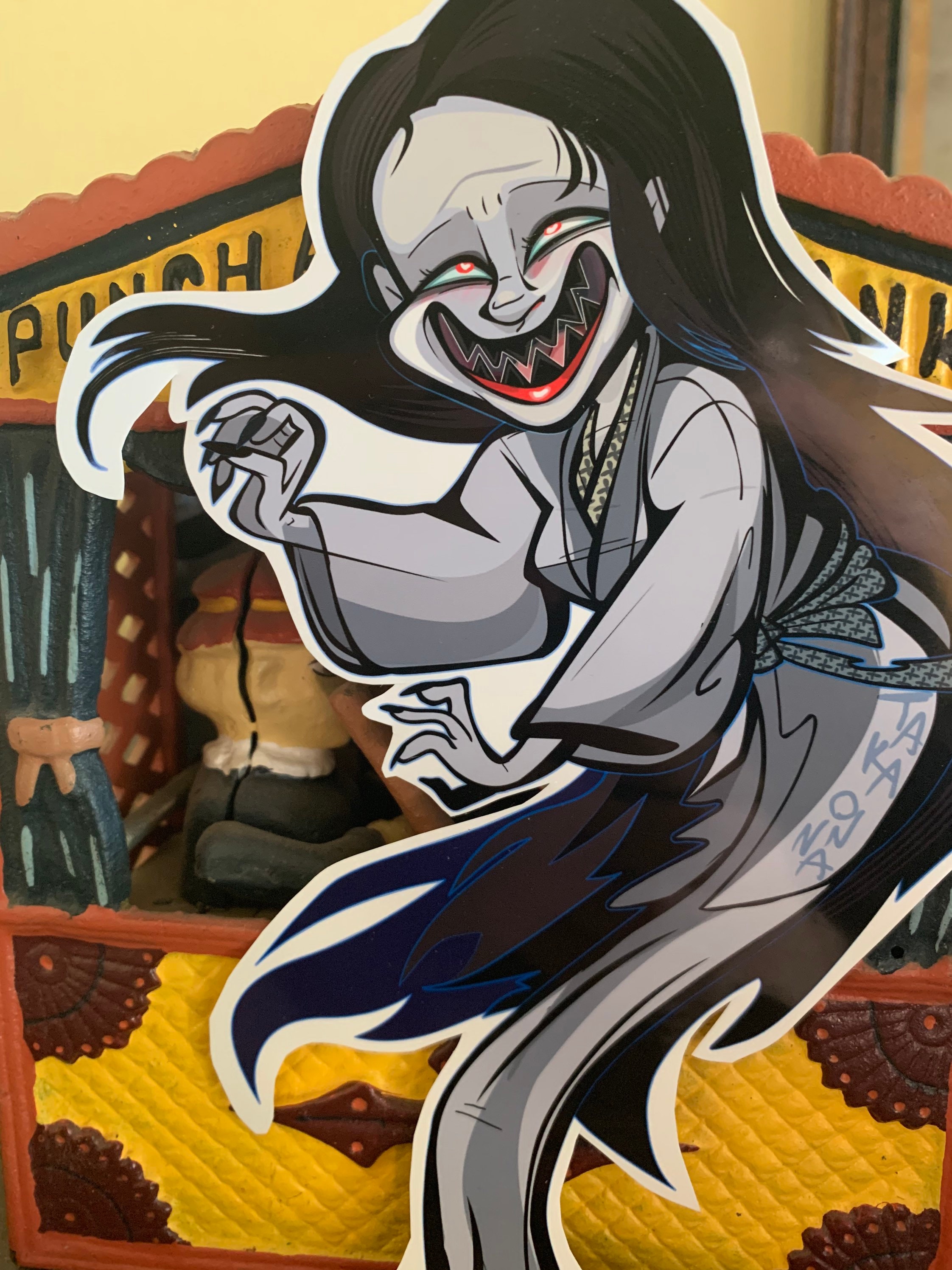 Takaonna Tall Woman Peeking Ghost Yokai Sticker. - Etsy UK