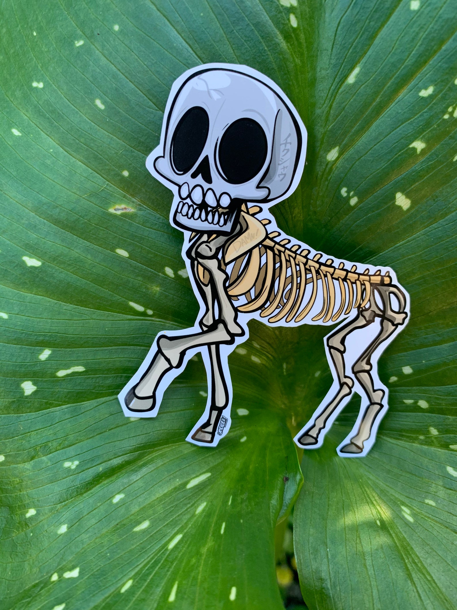 Chikushou チクシャウ Skeleton Deer Yokai Sticker | Etsy