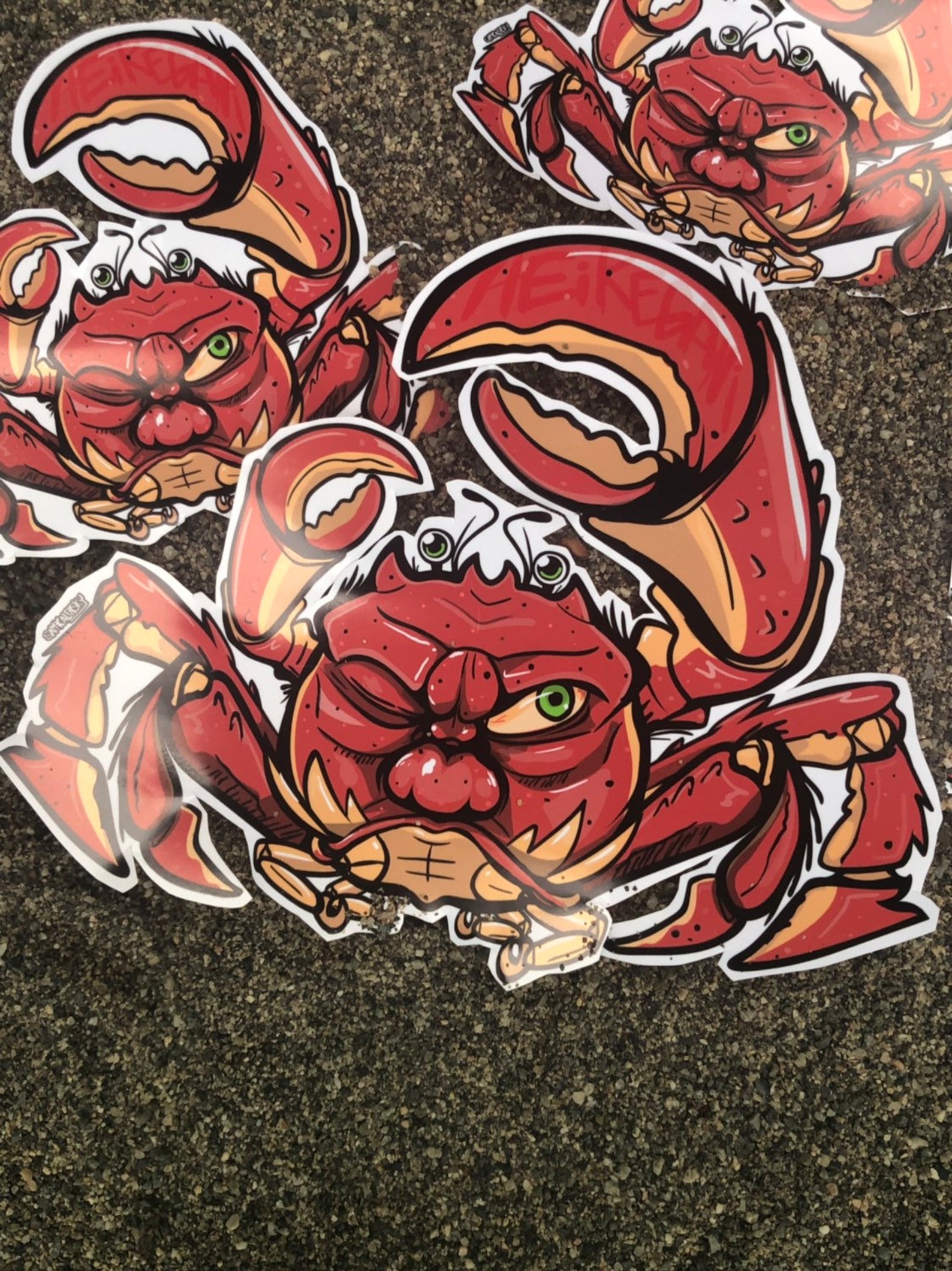 Heikegani samurai ghost crab stickers | Etsy