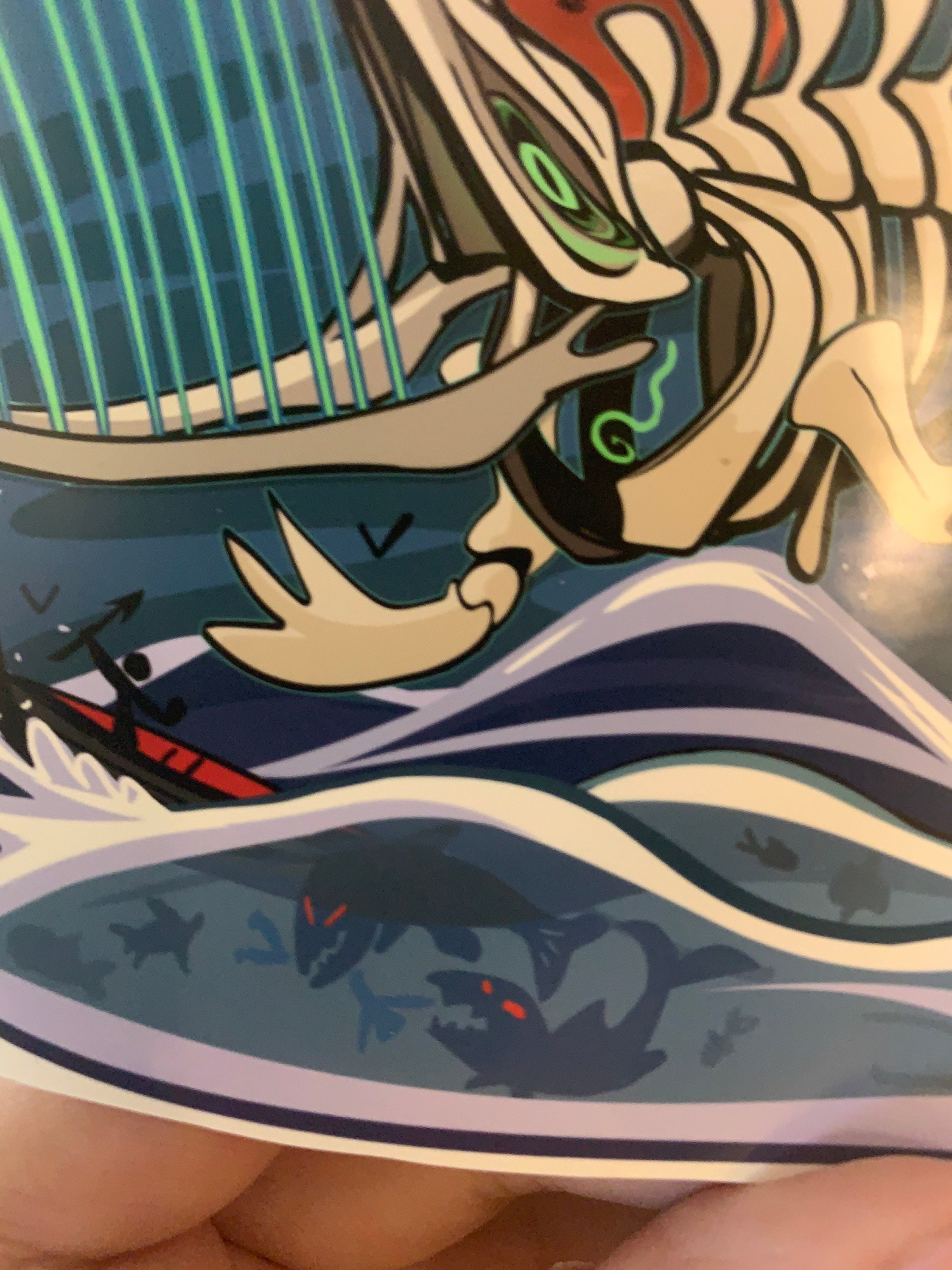 Bake Kujira - Ghost Bone Whale - Yokai Sticker - Etsy