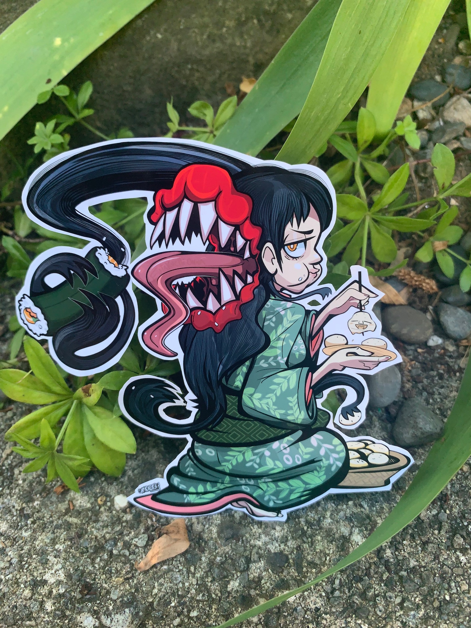 Futakuchi-onna - Two Mothed Woman- Yokai Stickers - Etsy