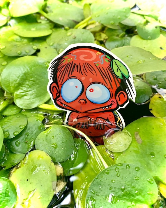 Kawa-Akago Red River Baby pegatina yokai | Etsy