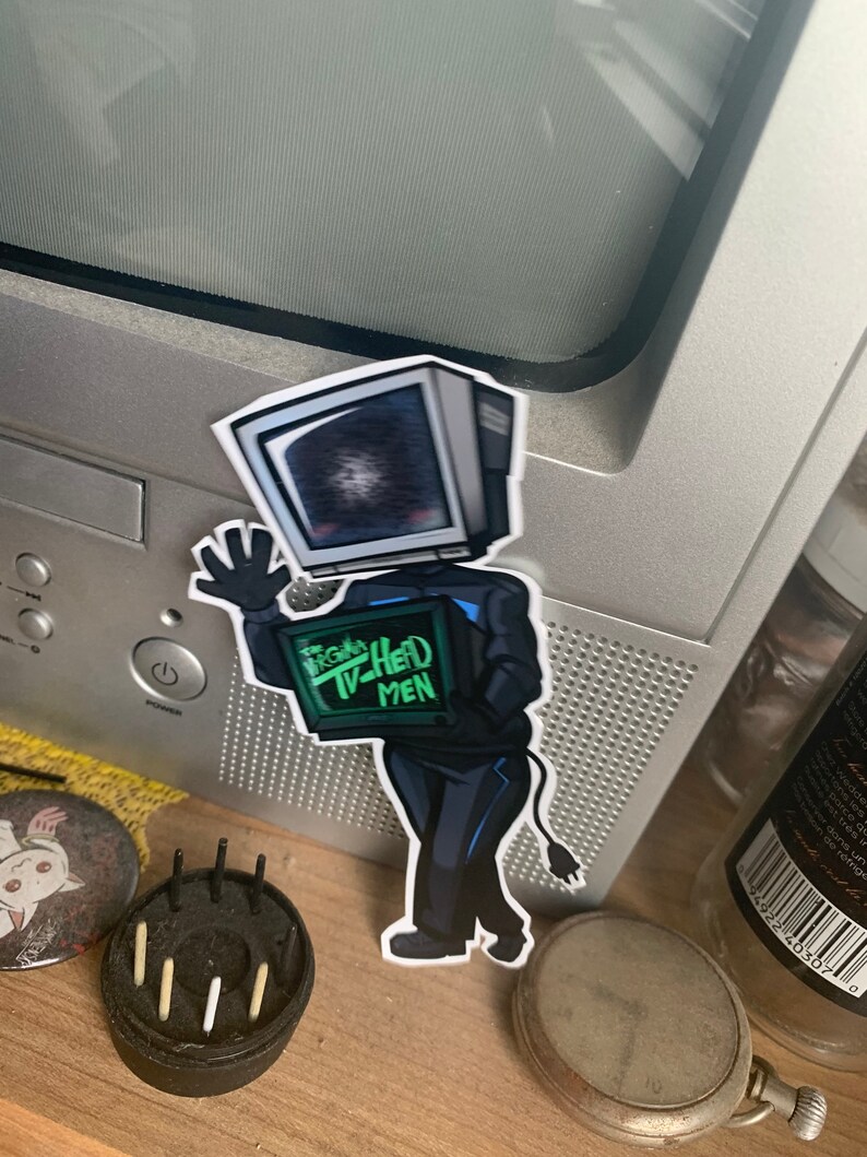 The Virginia Tv-head Man Cryptid Sticker - Etsy UK