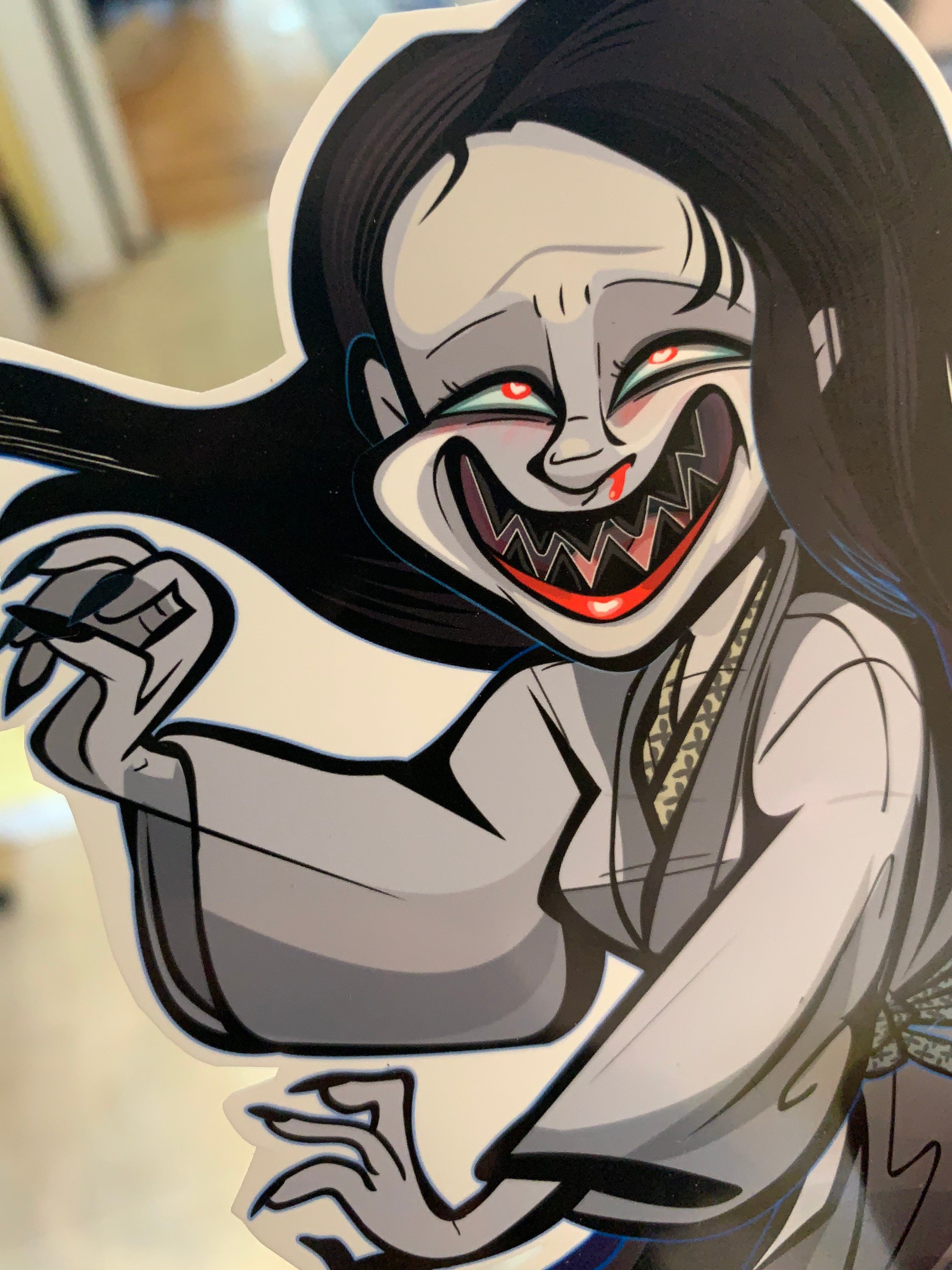 Takaonna Tall Woman Peeking Ghost Yokai Sticker. - Etsy UK