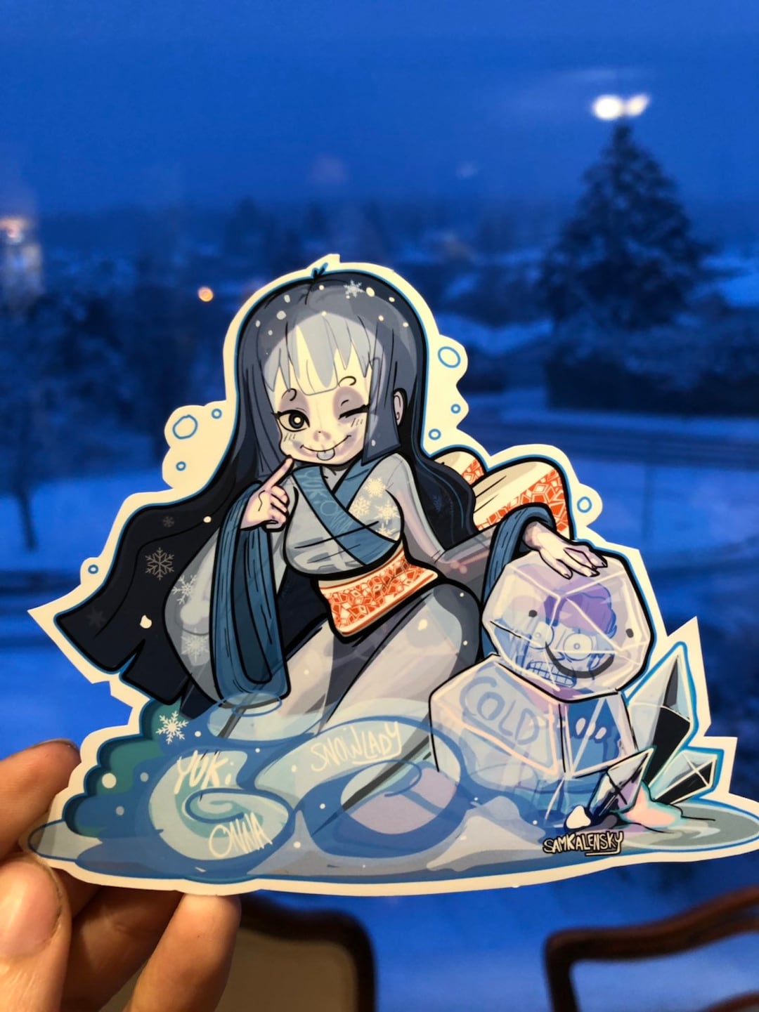 Yuki Onna - Snow Ghost - Yokai Sticker - Etsy