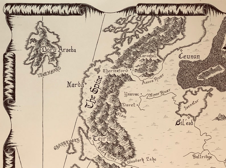 Hand-drawn Map of Alagaësia Eragon - Etsy