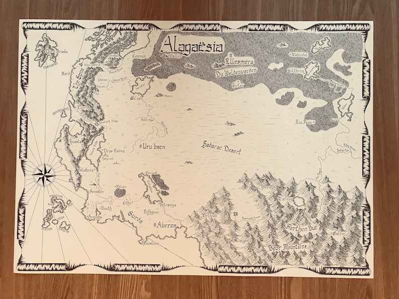 Hand-drawn Map of Alagaësia Eragon - Etsy
