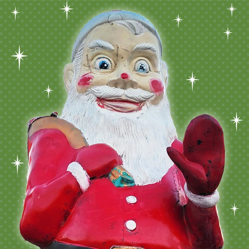 Funny Retro Creepy Demented Santa Snow Globe | Christmas Tree Ornament ...