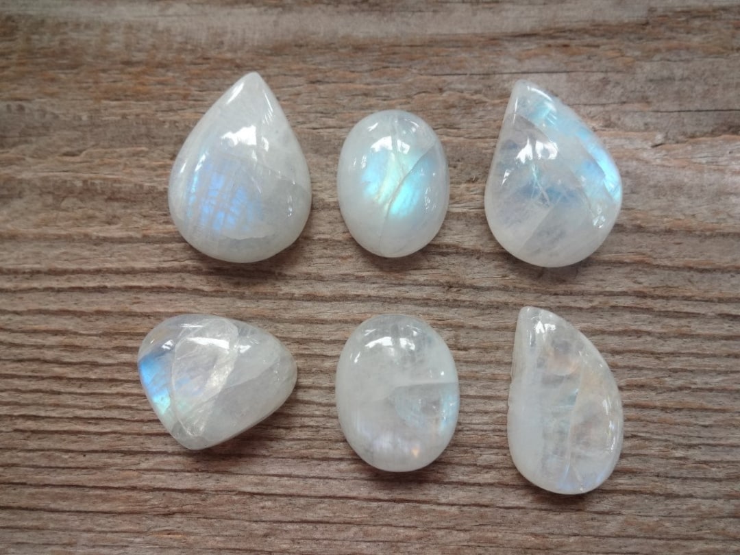 Blue Moonstone Cabochon, Natural Blue Moonstone Cabochon, Blue ...