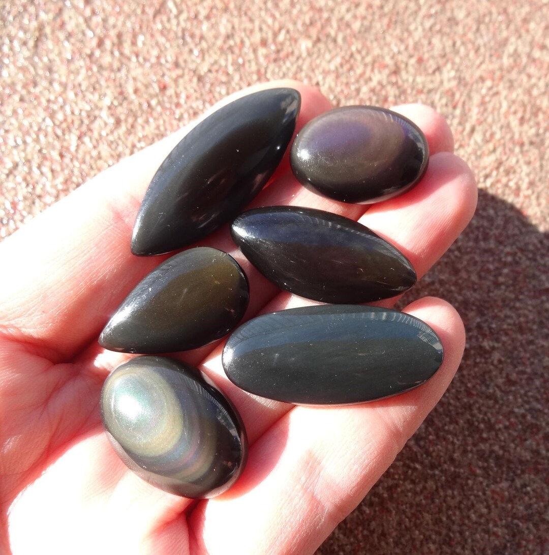 Rainbow Obsidian Cabochon, Natural Obsidian Cabochon, Gemstone Cabochon ...